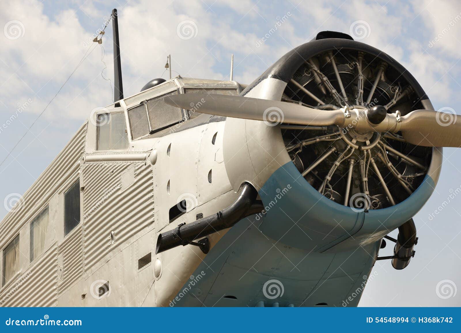 Old Fashioned Plane with Propeller Detail Stock Photo - Image of ...
