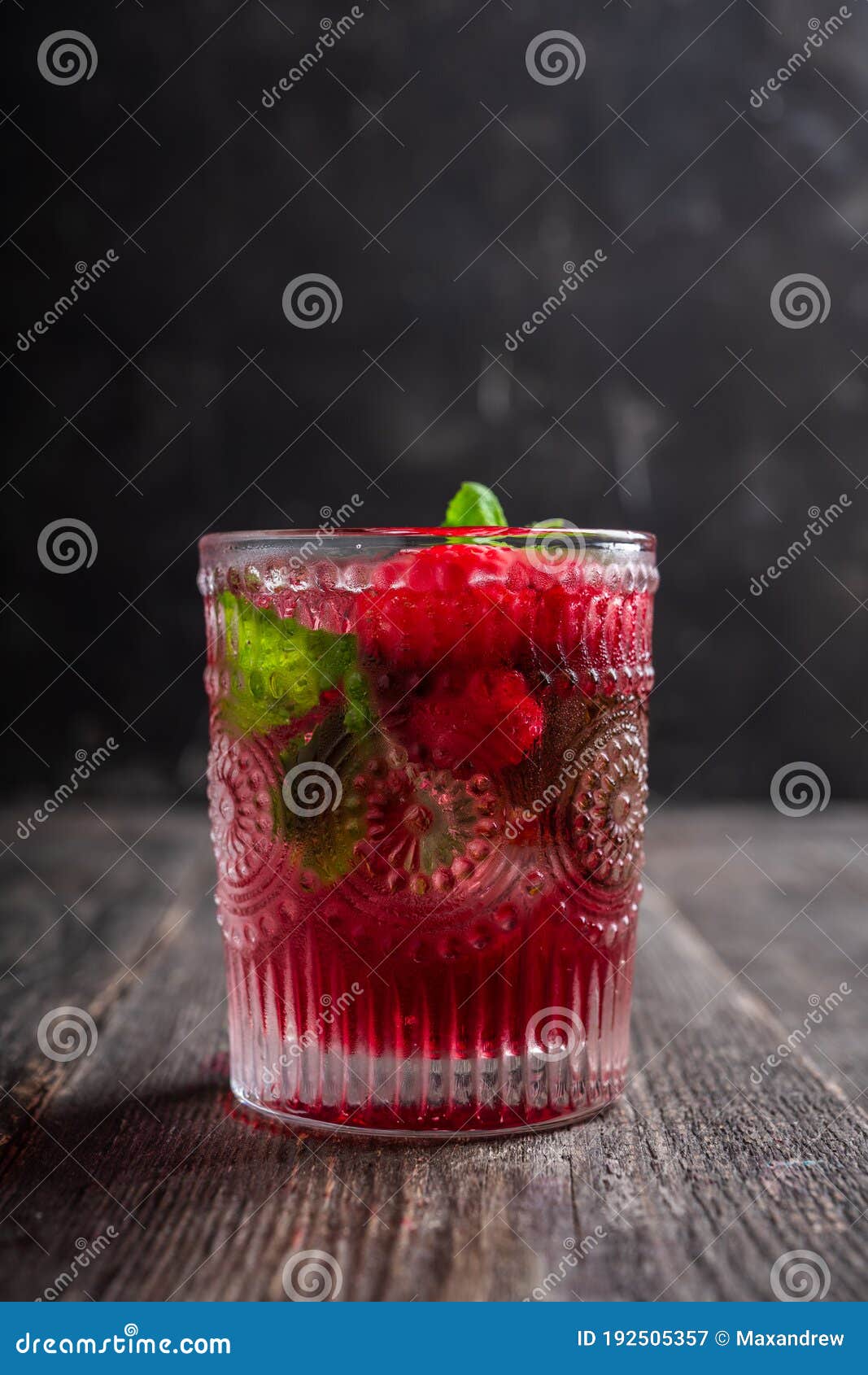 Old Fashioned Raspberry Cocktail. Selective Focus Stock Image - Image ...