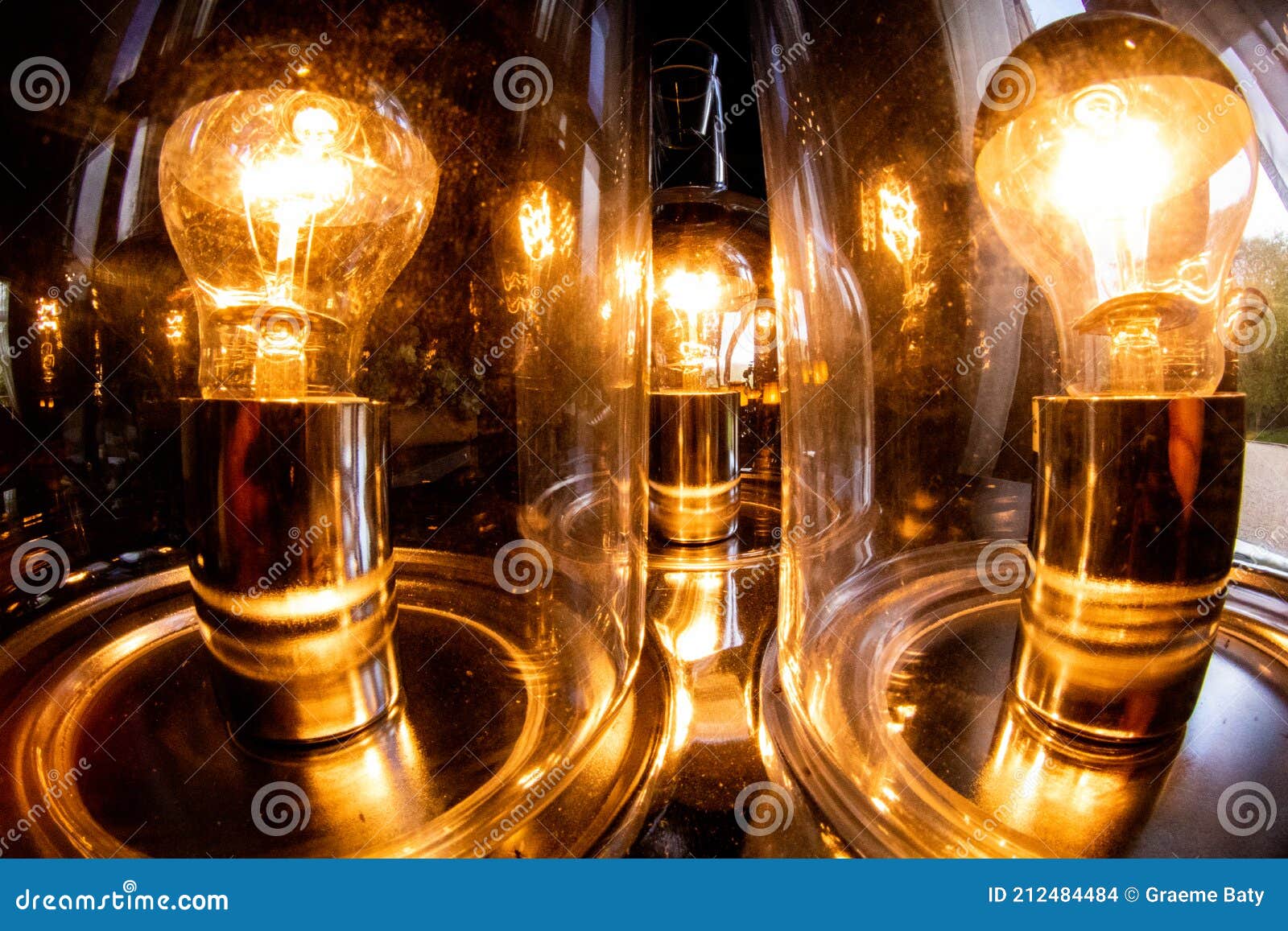 Old Fashioned Retro Filament Light Bulbs Close Up Stock Photo - Image ...