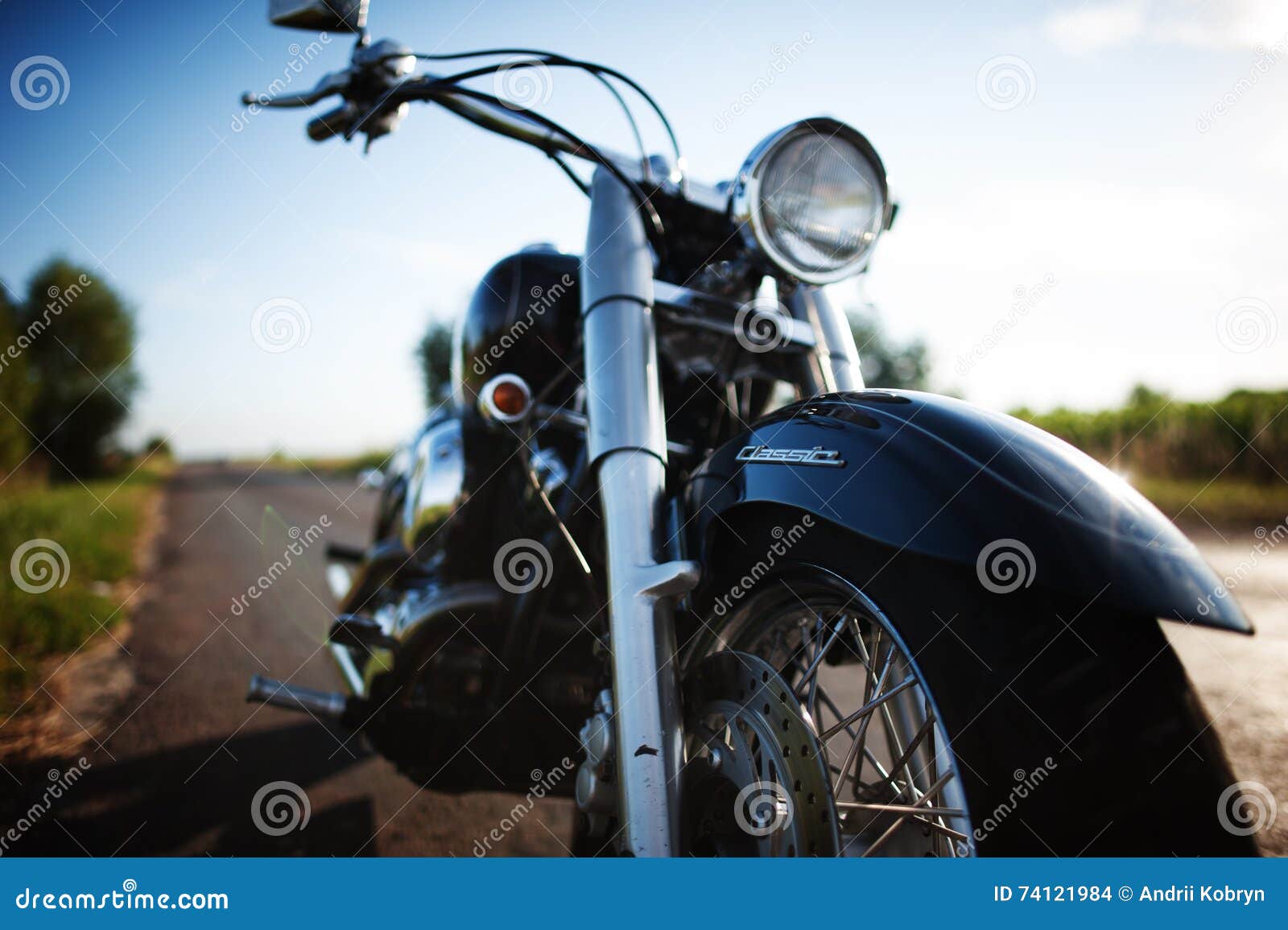 Old Fashioned Retro Motorcycle on the Road Editorial Stock Image ...