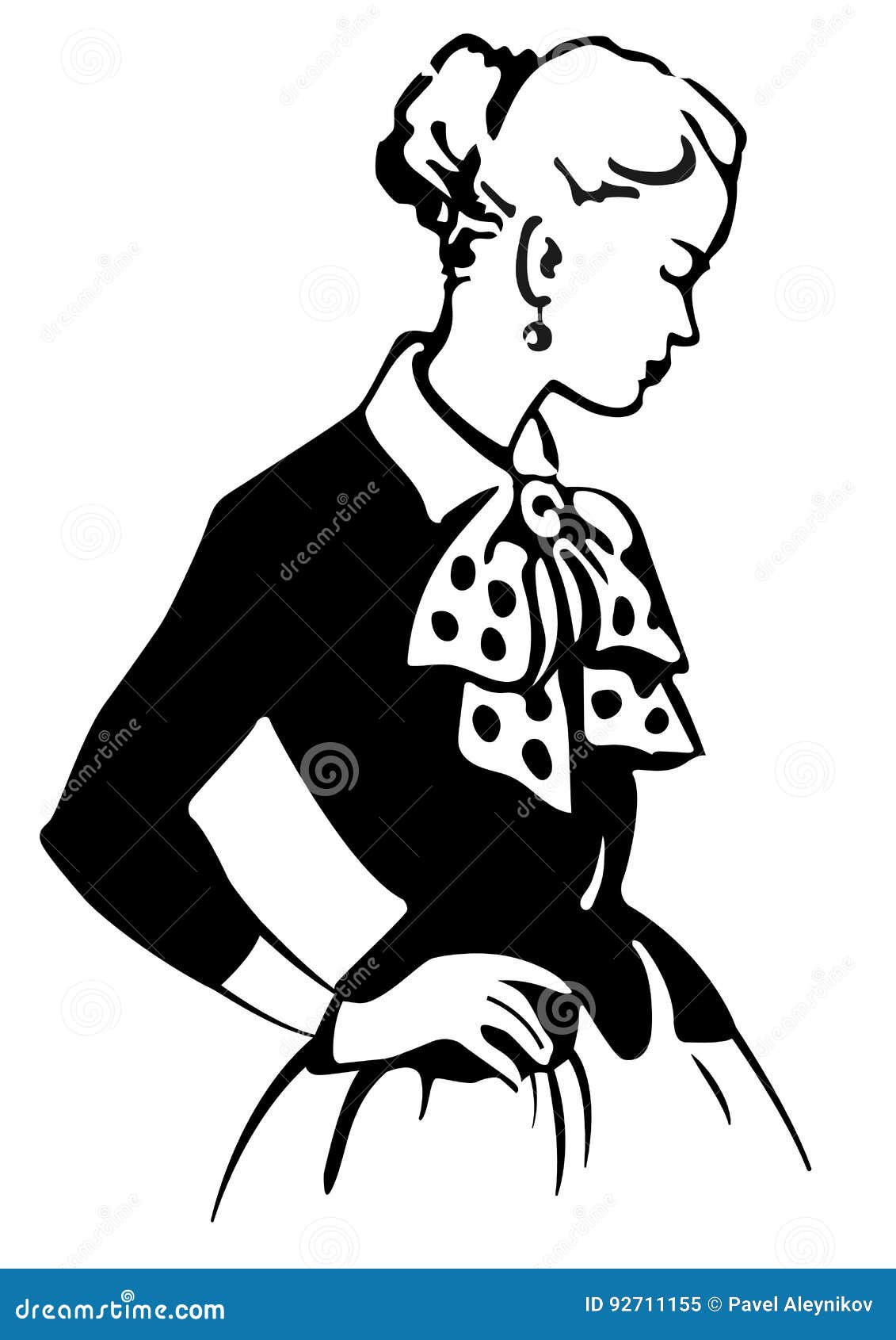 Old-fashioned Retro Picture: Female Stock Vector - Illustration of ...