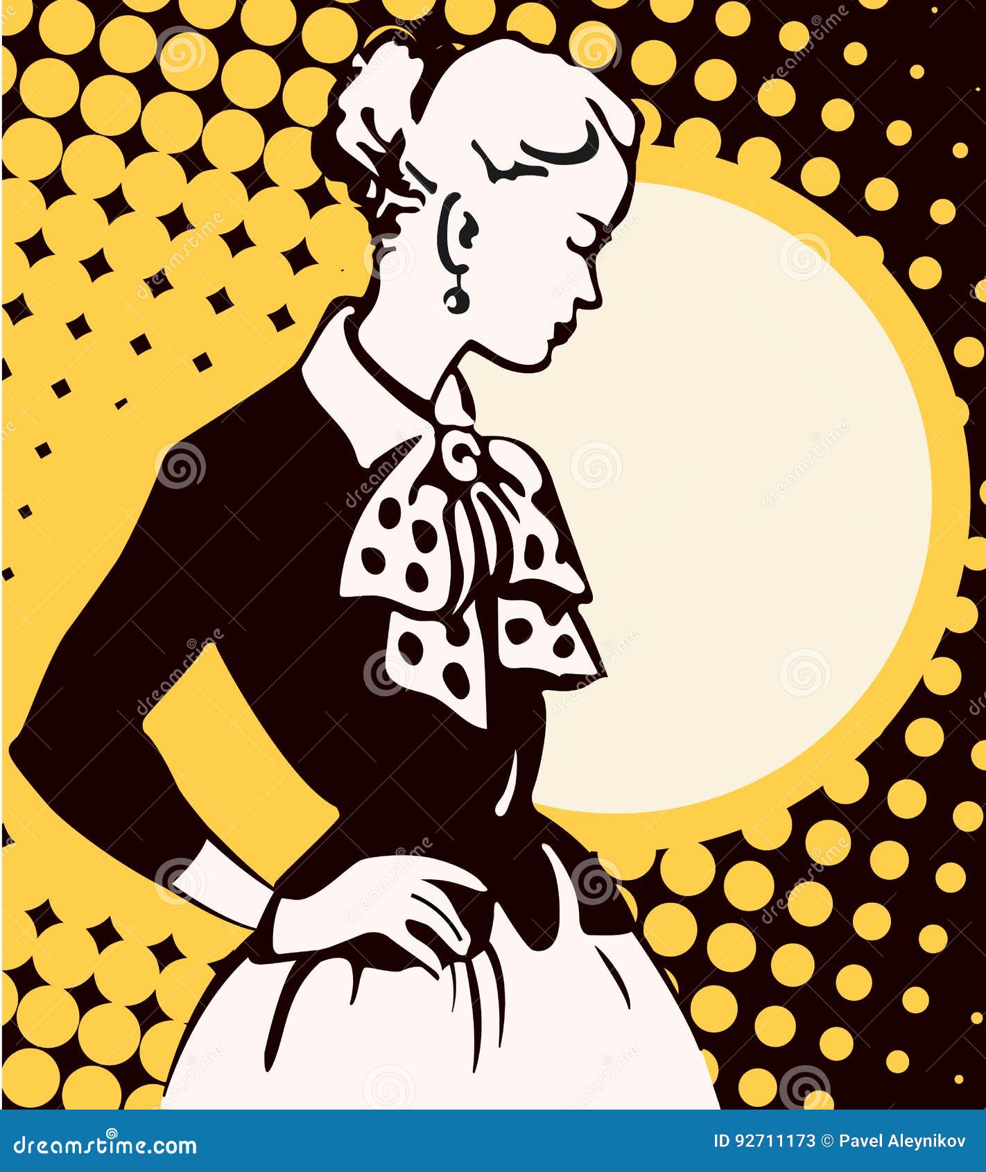 Old-fashioned Retro Picture: Female Stock Vector - Illustration of ...