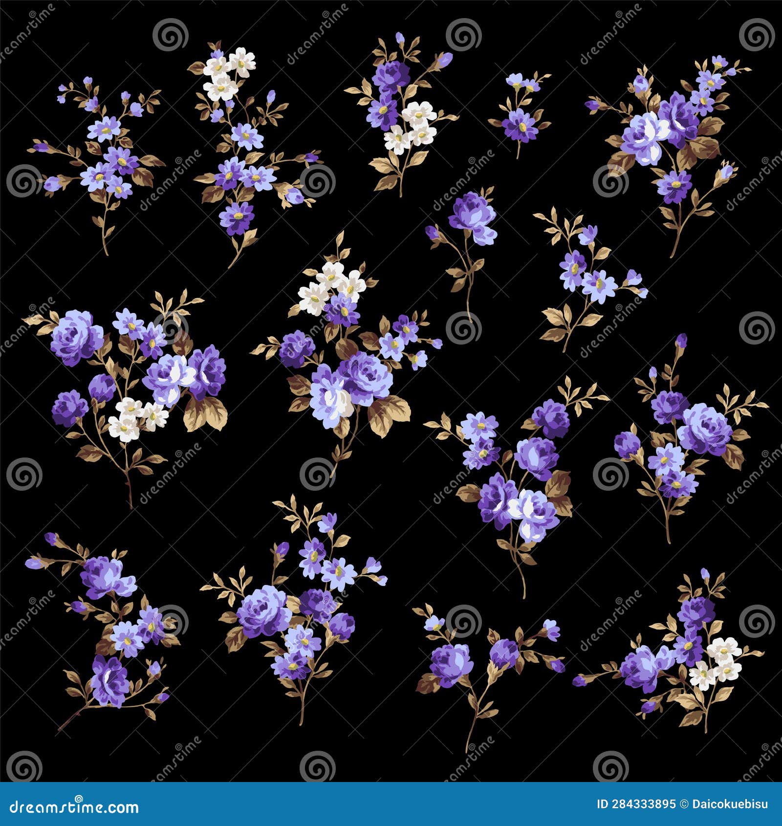 Old-fashioned Rose Flower Material Collection, Stock Vector ...