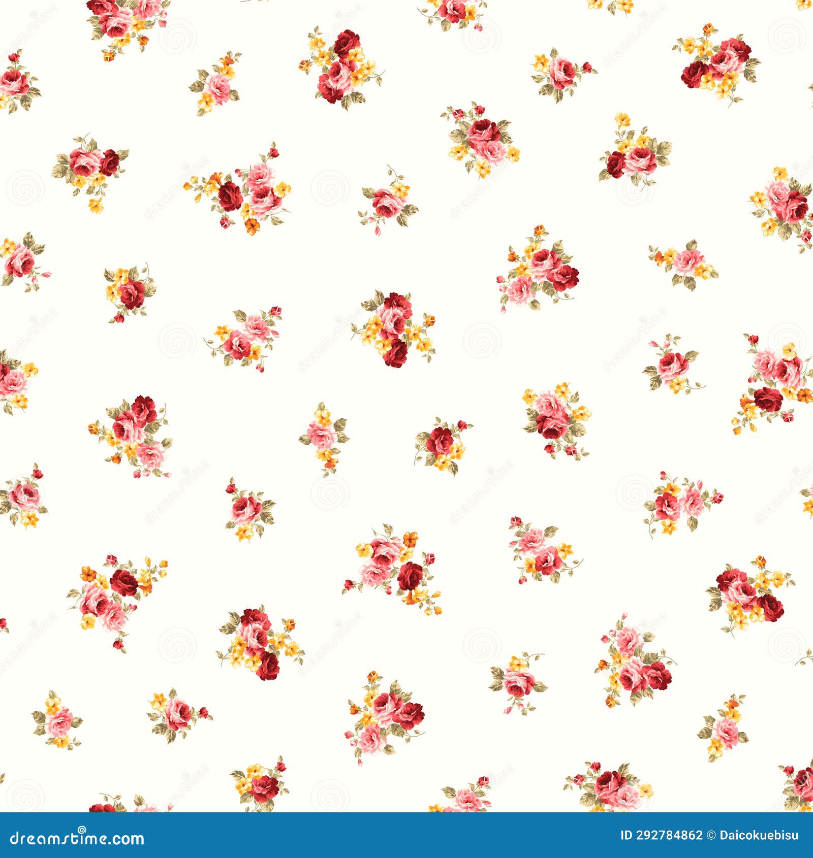 An Old-fashioned Rose Flower Pattern Perfect for Textiles, Stock ...