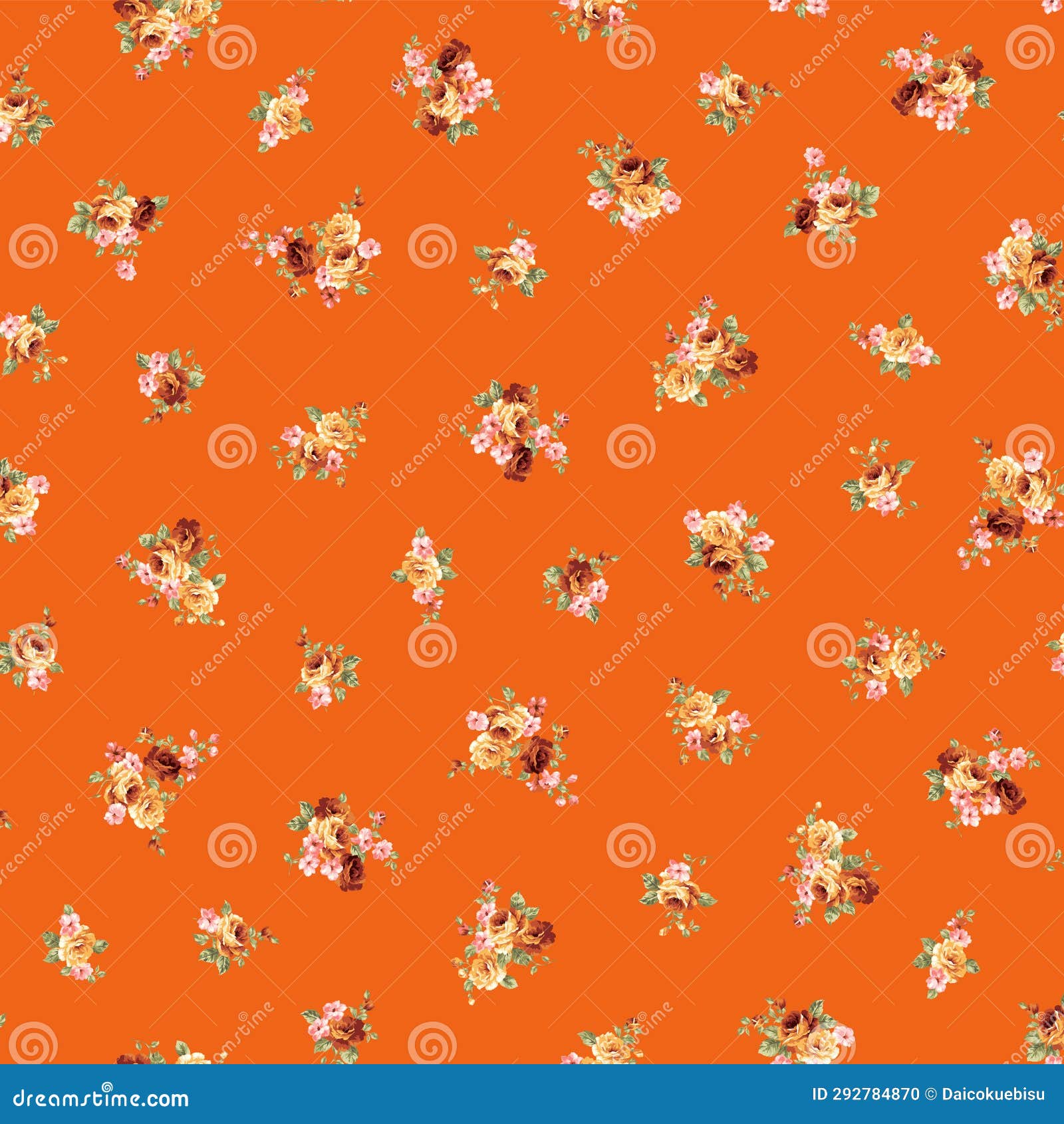 An Old-fashioned Rose Flower Pattern Perfect for Textiles, Stock Vector ...