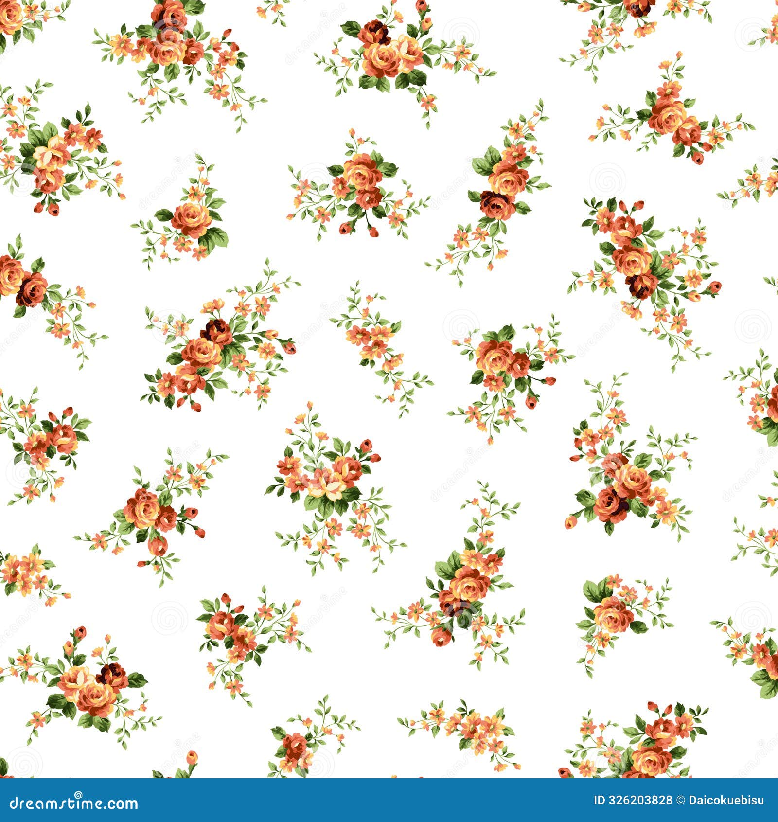 An Old-fashioned Rose Flower Pattern Perfect for Textiles, Stock ...