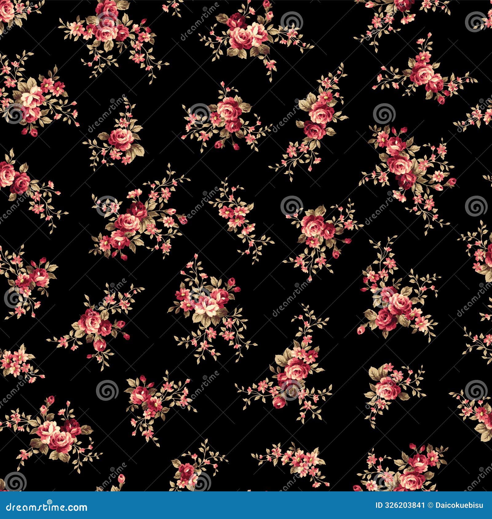 An Old-fashioned Rose Flower Pattern Perfect for Textiles, Stock ...