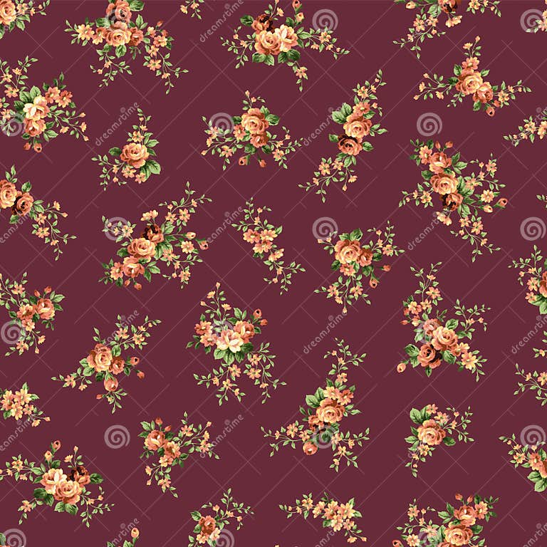 An Old-fashioned Rose Flower Pattern Perfect for Textiles, Stock ...