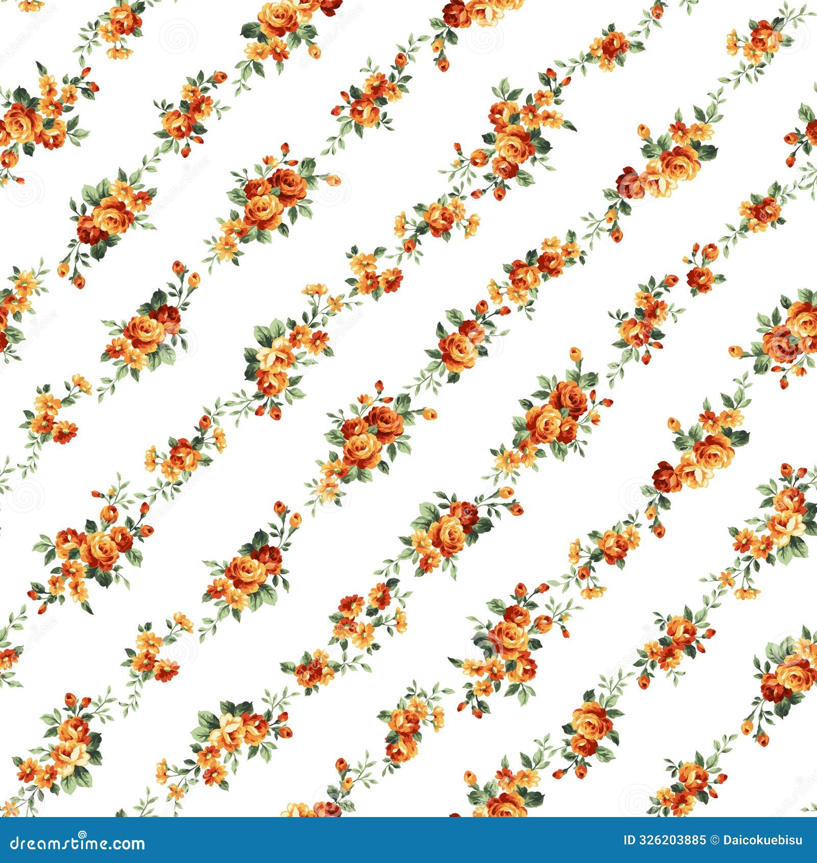 An Old-fashioned Rose Flower Pattern Perfect for Textiles, Stock ...