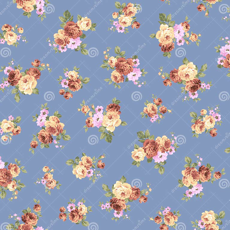 An Old-fashioned Rose Flower Pattern Perfect for Textiles, Stock ...
