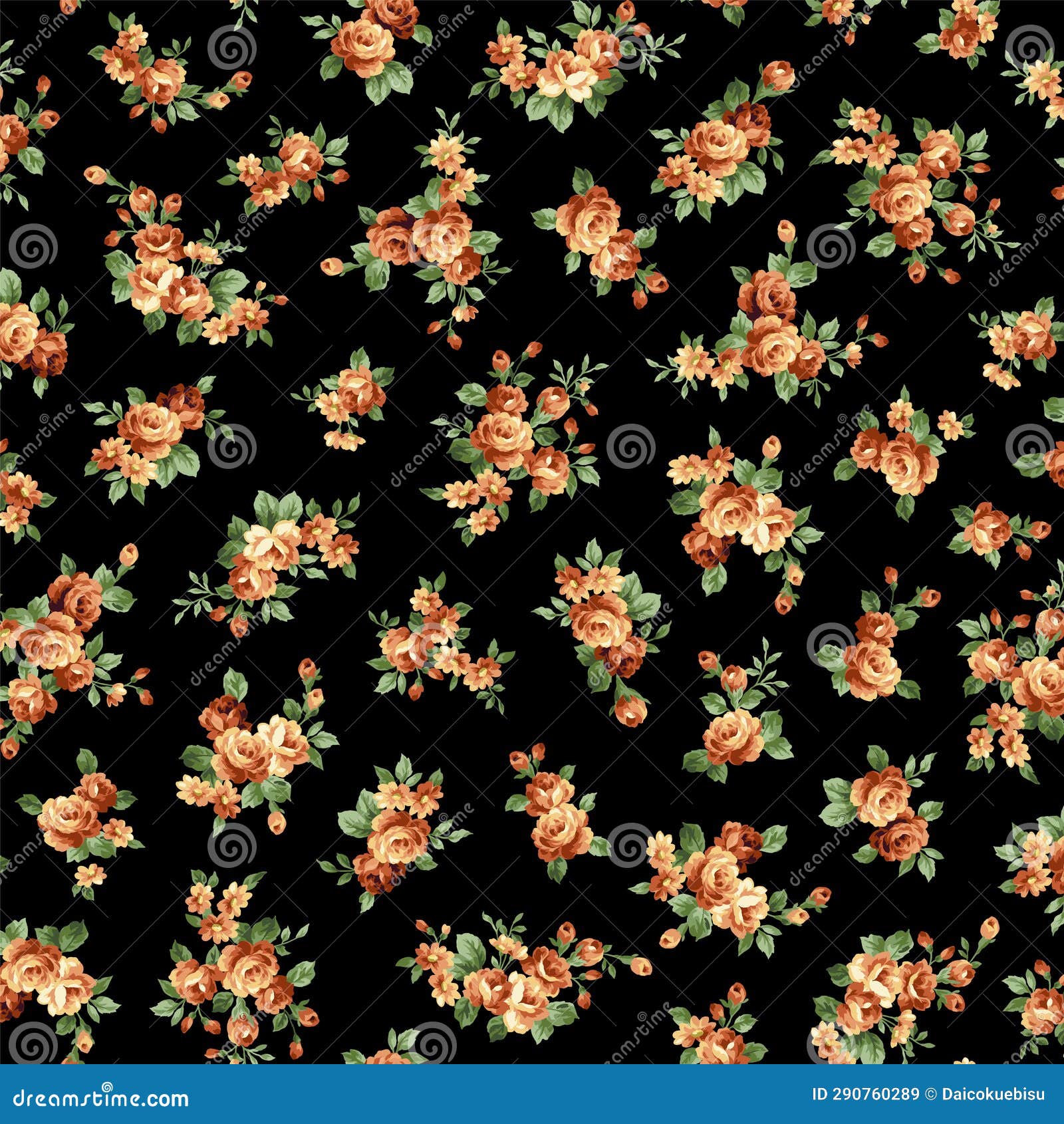 An Old-fashioned Rose Flower Pattern Perfect for Textiles, Stock ...