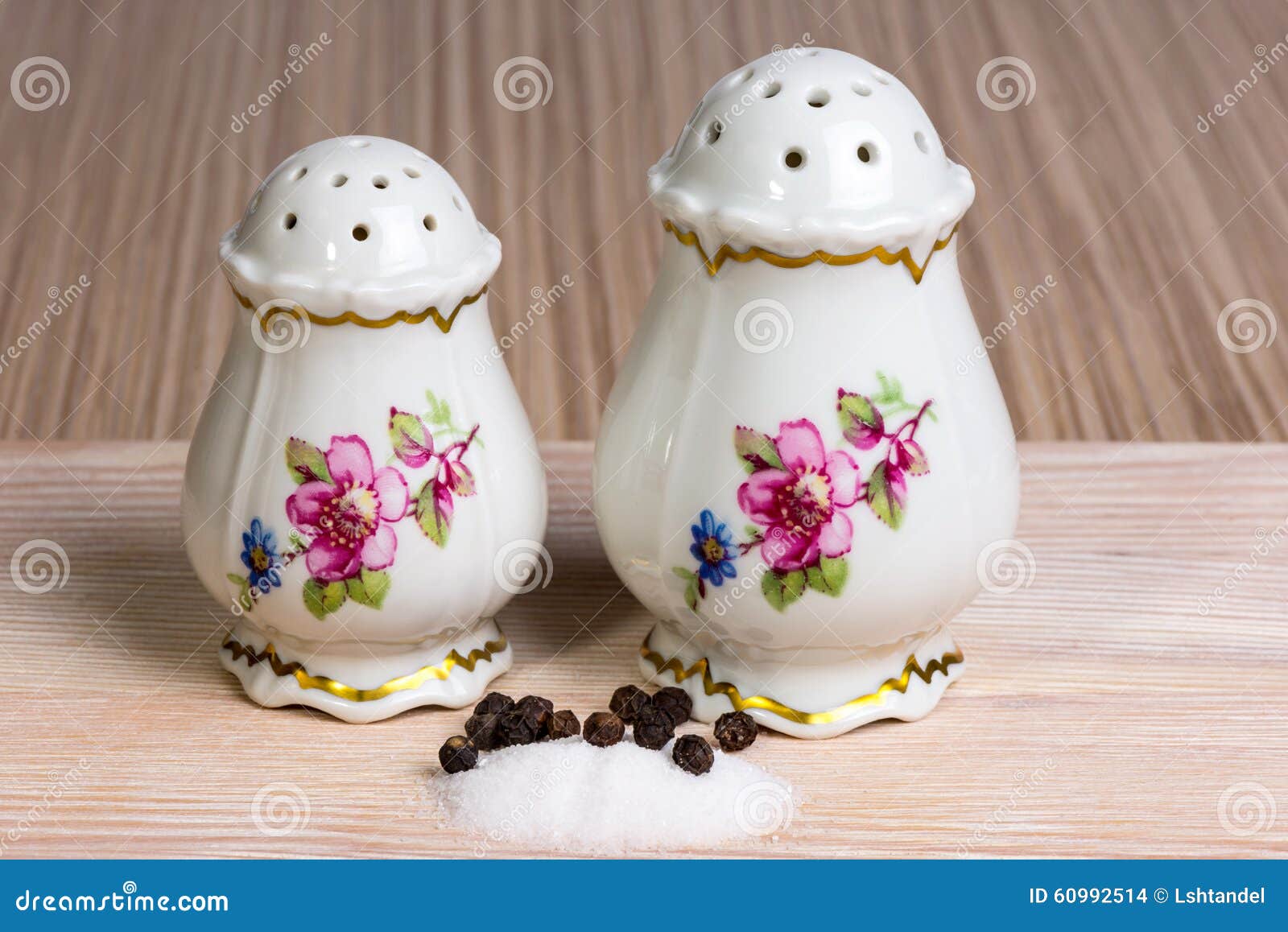 Old-fashioned Salt and Pepper Shakers Stock Photo - Image of domestic ...