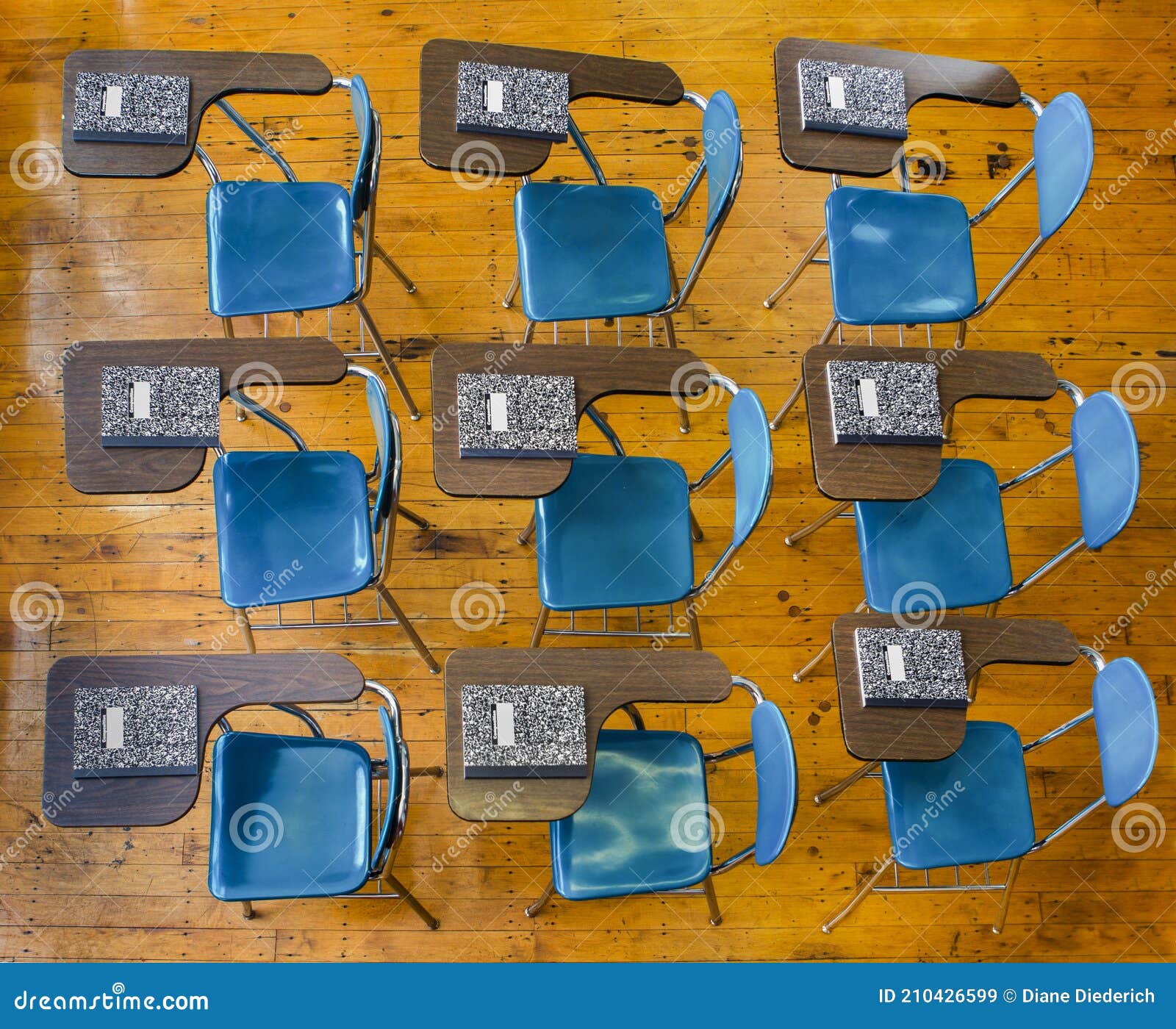 Old Fashioned School Desks from Above Stock Image - Image of school ...