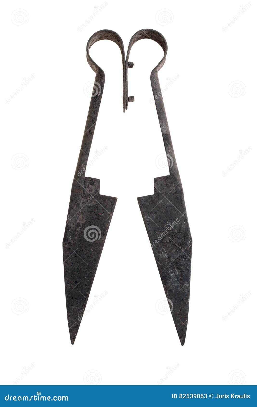 Old Fashioned Scissors Isolated on White Stock Image - Image of black ...