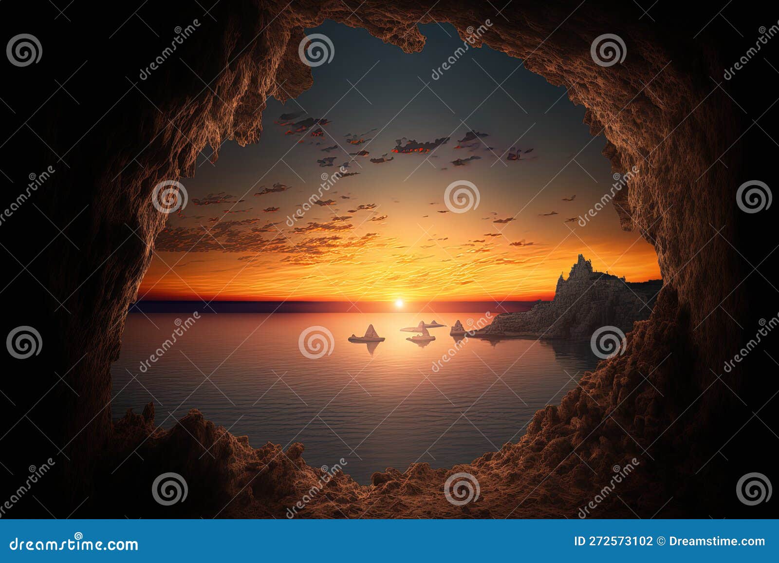 Sunset Cave: A Hyper Realistic Pictorial Landscape With Mythical Themes ...