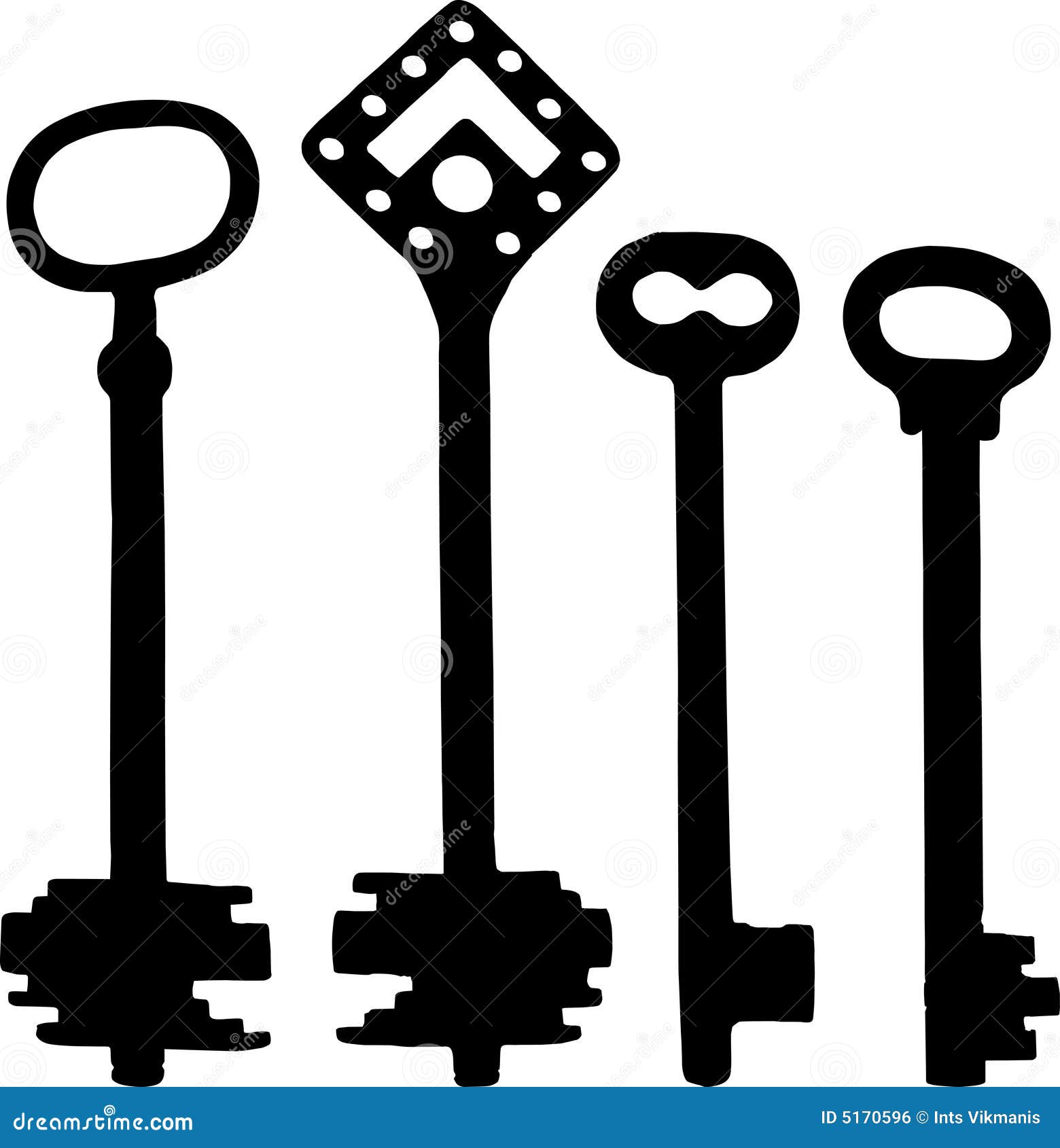 Old Fashioned Skeleton Keys Stock Vector - Illustration of protection ...