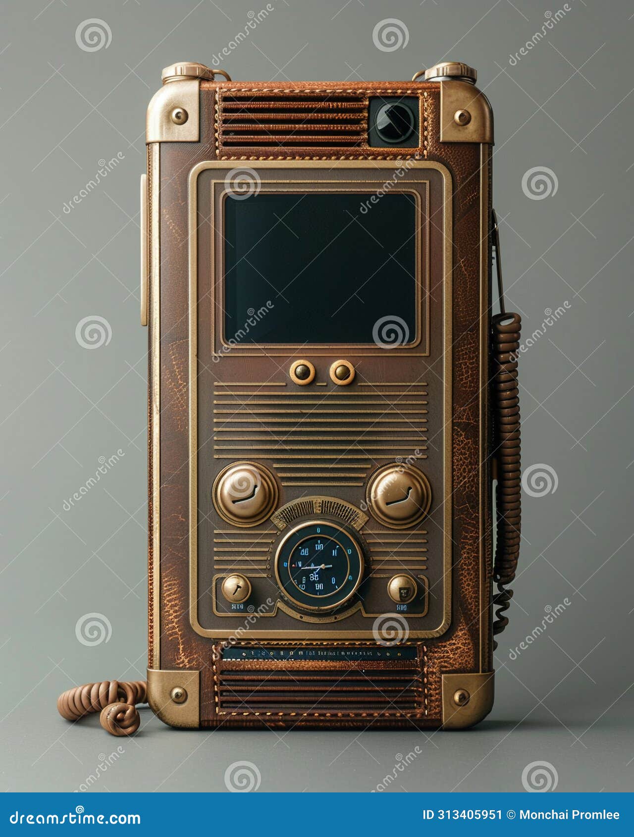 An Old-fashioned Smartphone Mockup, Blending a Classic Leather Casing ...