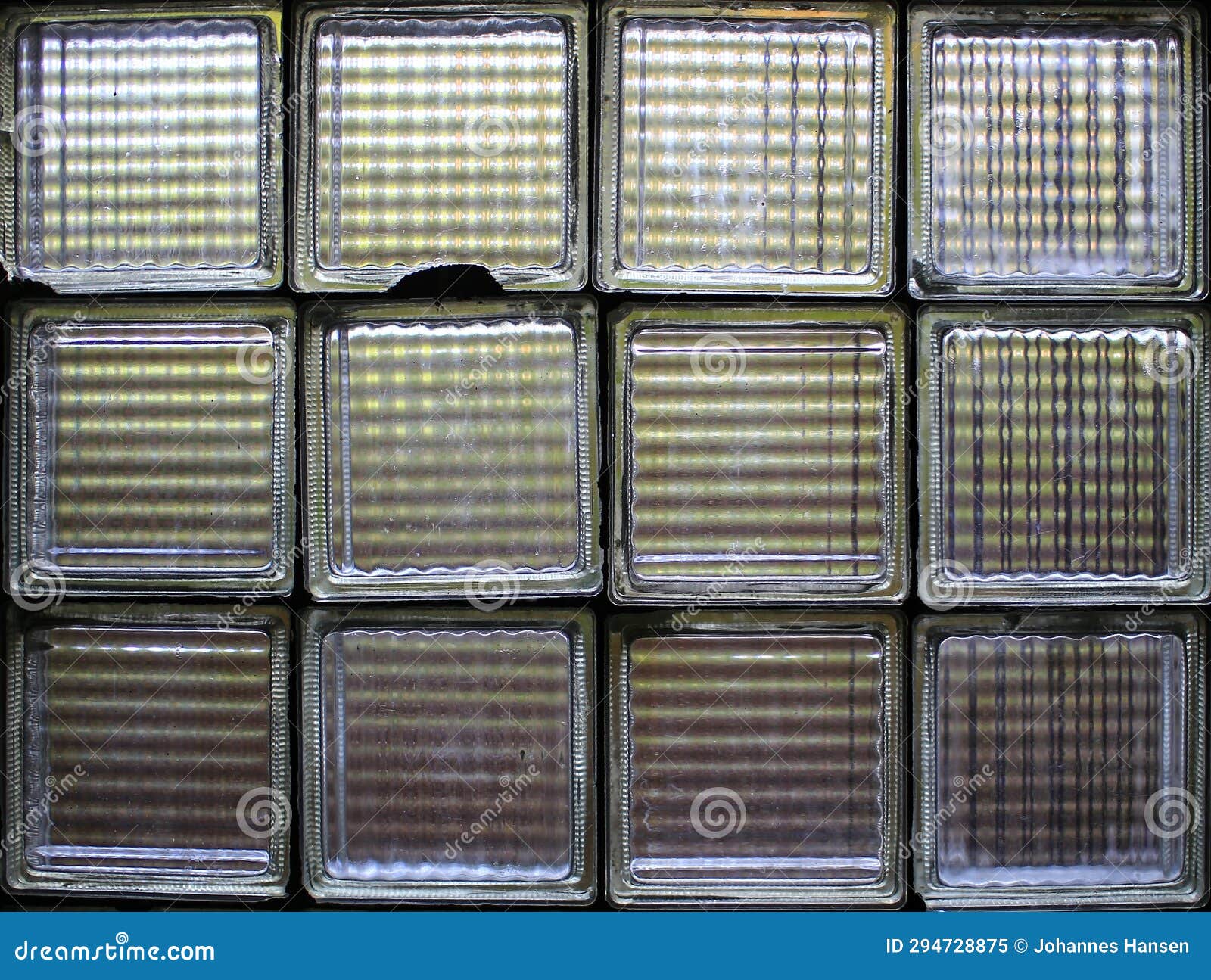 Old-fashioned Square Glass Bricks instead of a Window Stock Image ...