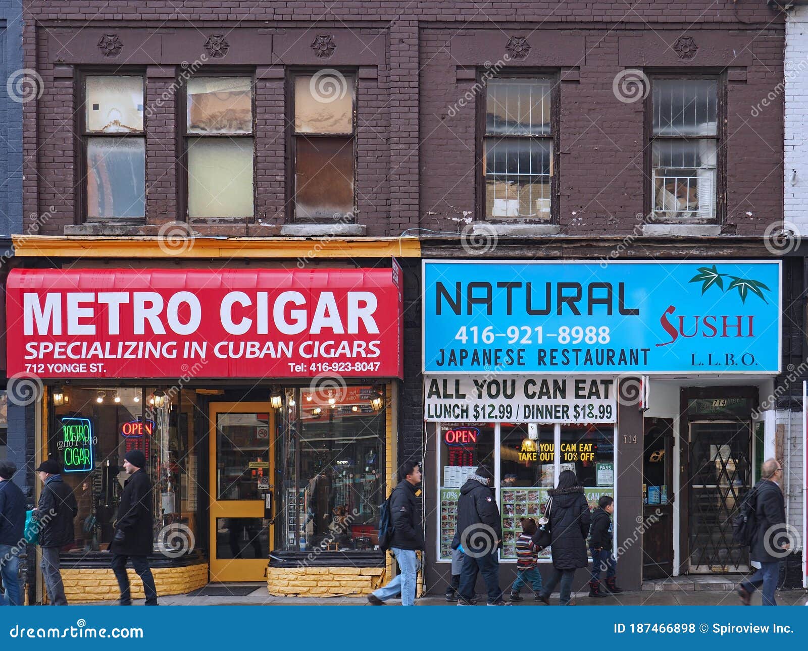 Old fashioned storefronts editorial stock photo. Image of restaurant ...
