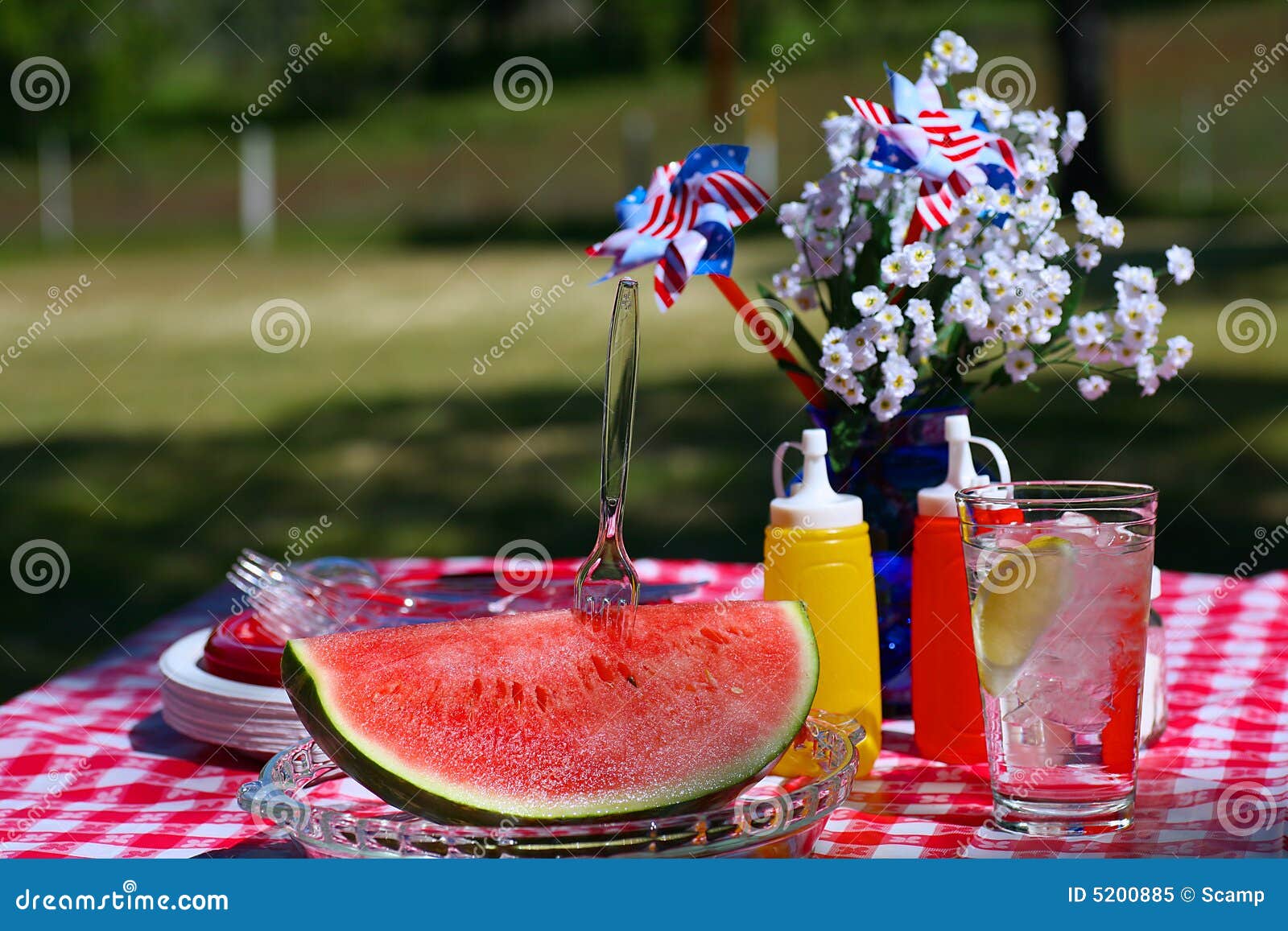 Old Fashioned Summer Picnic Stock Image - Image of watermelon, plates ...
