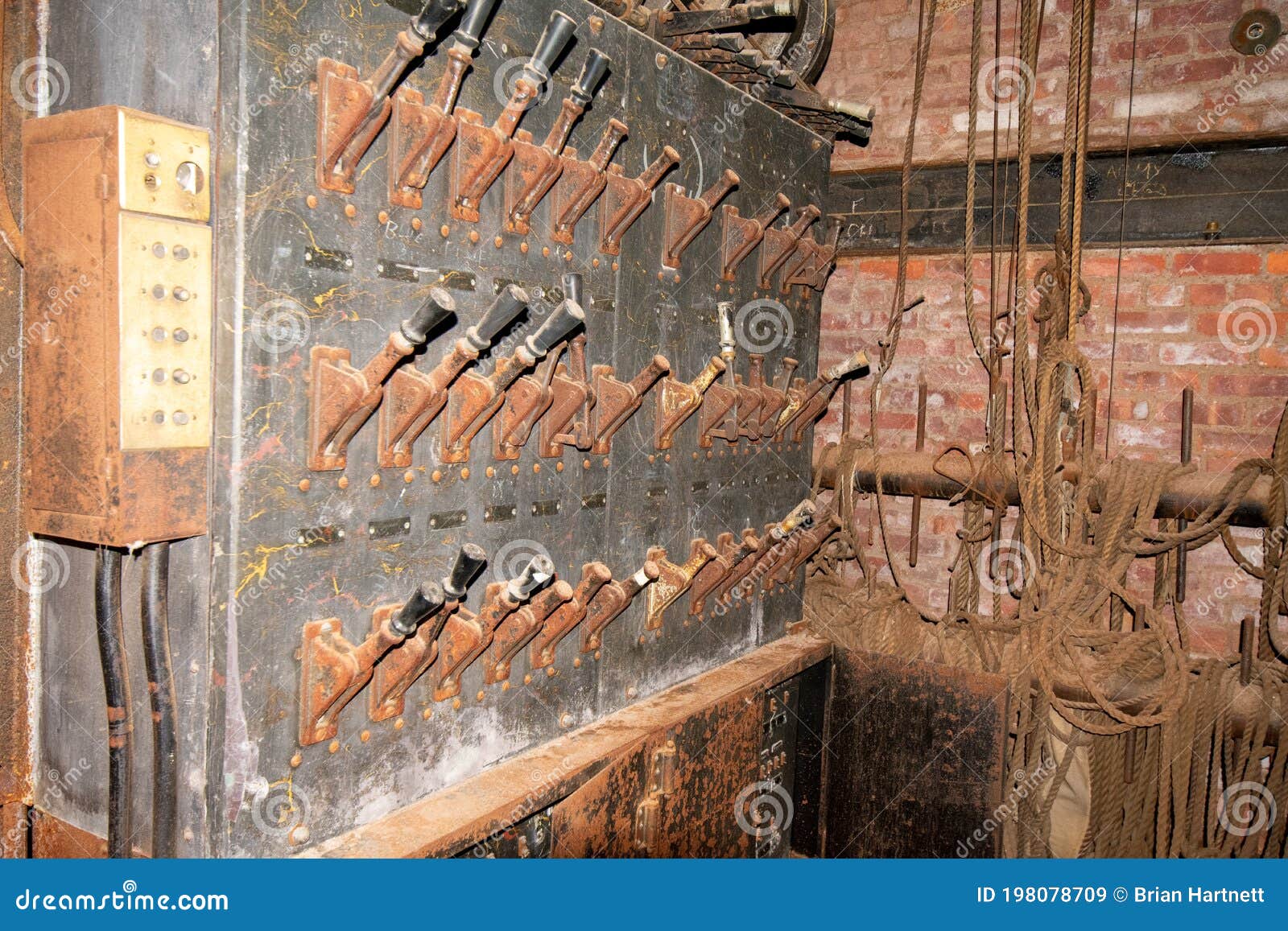 Old Fashioned Switch Board. Retro Grunge Control Panel With Switchers ...