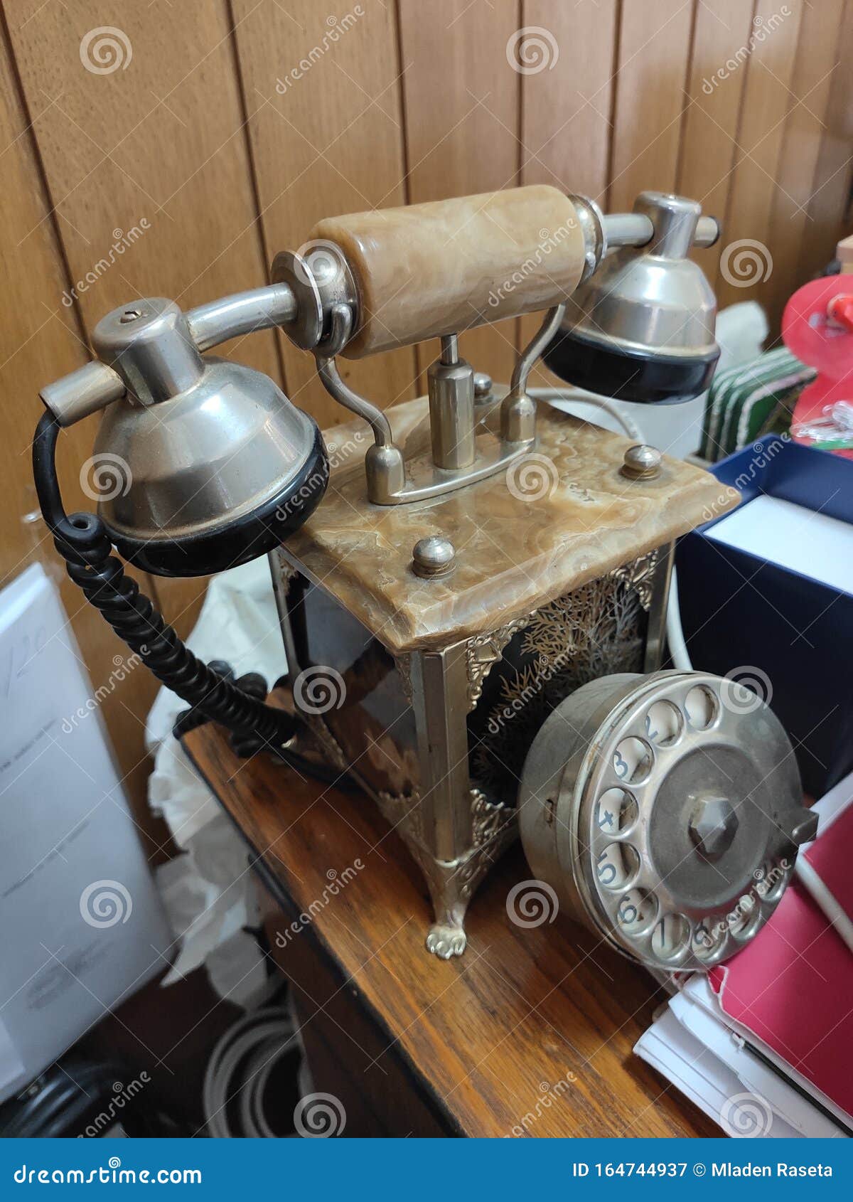 Old Fashioned Telephone As Work Place Decoration Stock Image - Image of ...