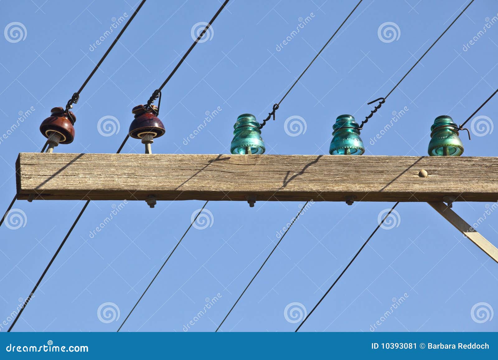 Old-fashioned Telephone Pole and Lines Stock Image - Image of ceramic ...