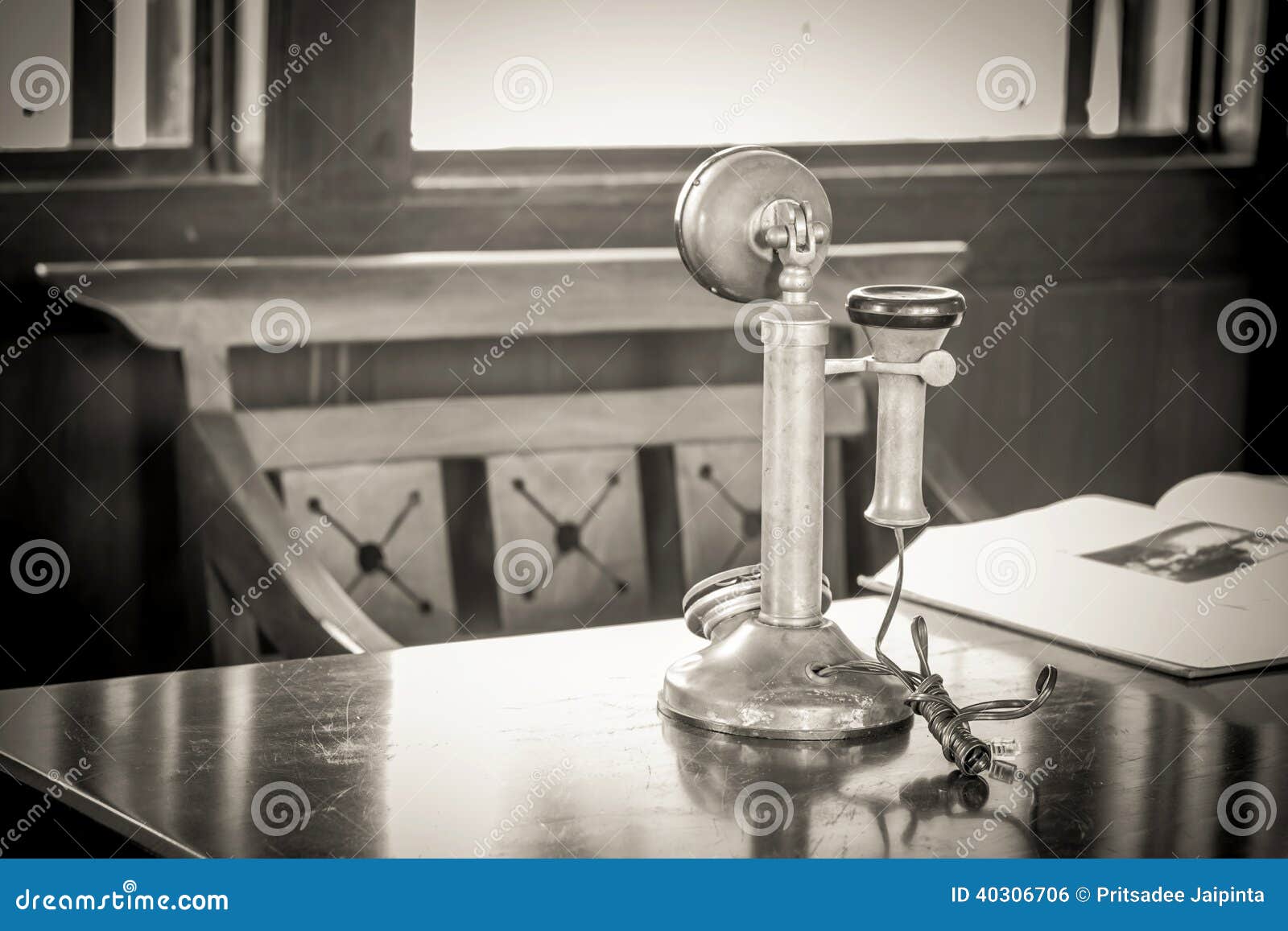 Old-fashioned Telephone Receiver Stock Photo - Image of earphone, empty ...