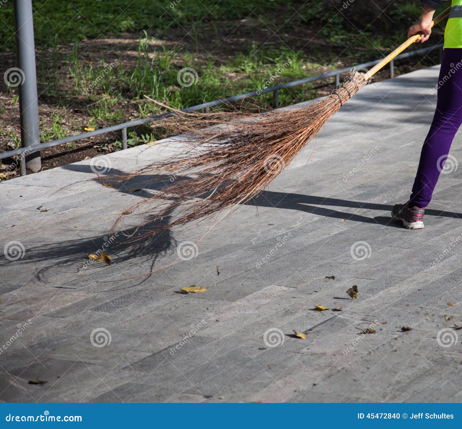 Old Fashioned Tree Branch Broom Stock Photo - Image of worker ...
