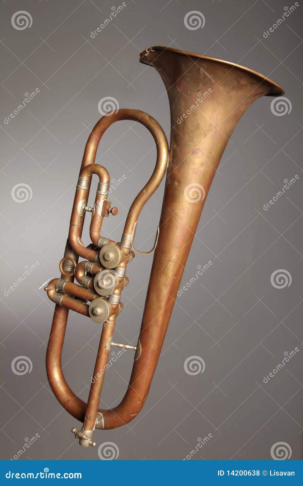 Old-fashioned trumpet stock photo. Image of rotary, instrument - 14200638