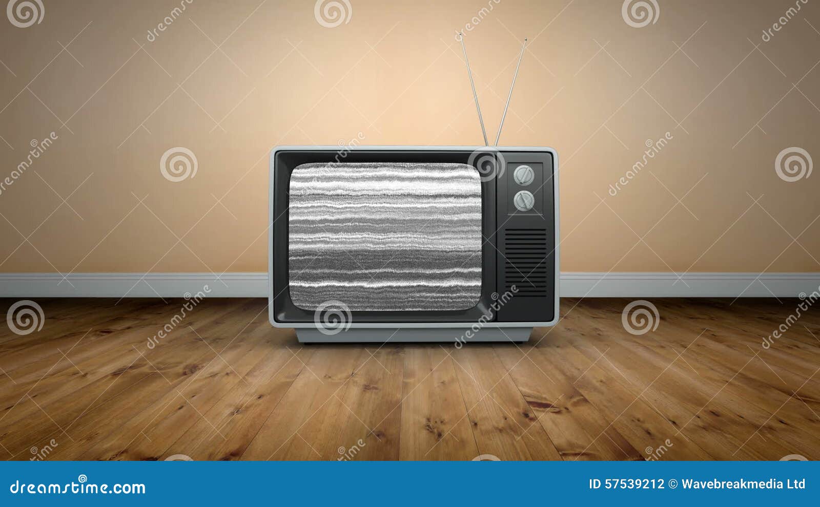 Old Fashioned Tv with Static Stock Footage - Video of digital ...