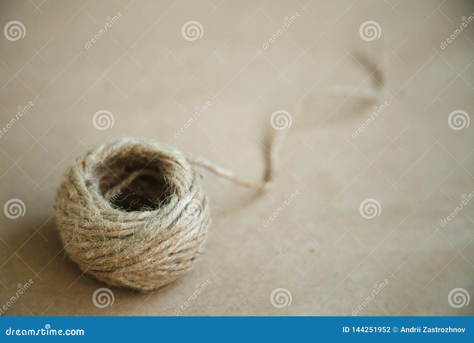 Old Fashioned Twine on a Brown Vintage Background. Empty Space for Text ...