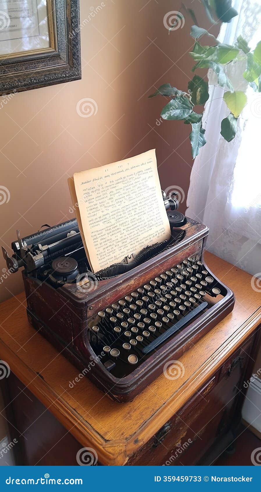 Old-fashioned Typewriter with Half-typed Poetry Page Inserted. Stock ...