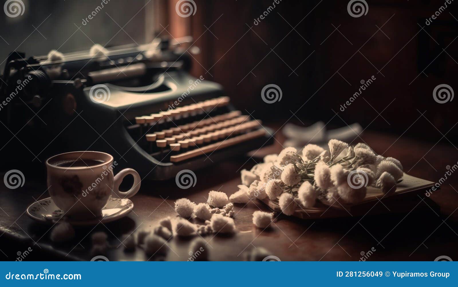 Old Fashioned Typewriter on Rustic Wood Table, a Still Life Nostalgia ...