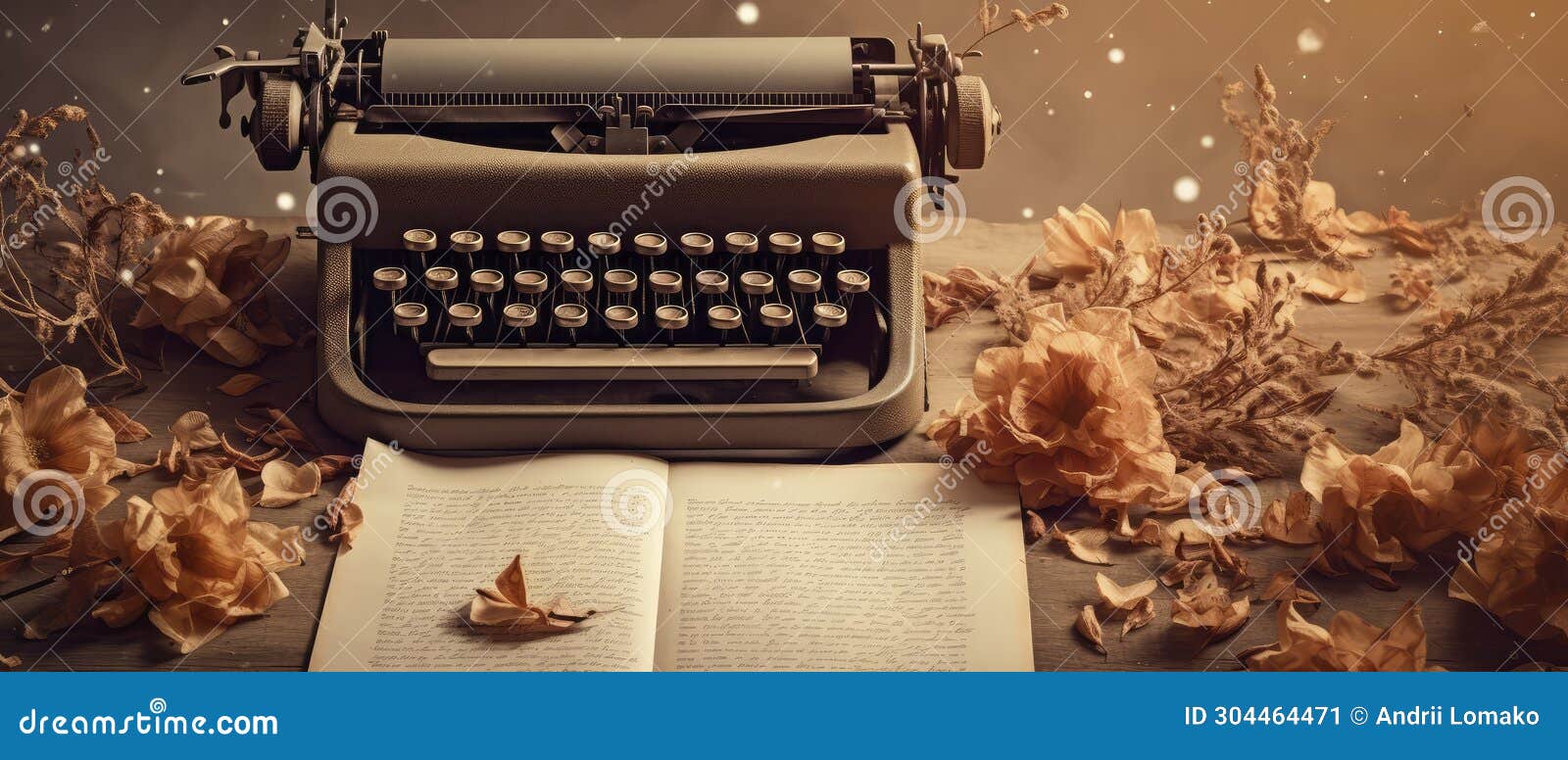 Vintage Typewriter Resting on Book, Nostalgic Writing Tool and Literary ...