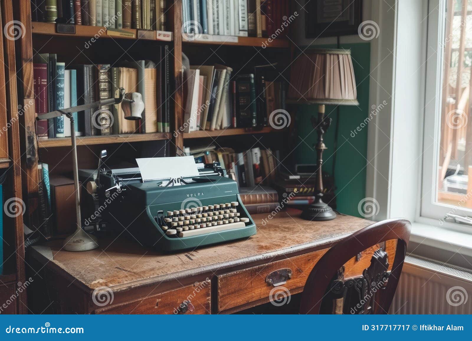 Nostalgic Office Scene Vintage Line Receiver Handset On A Table Stock ...