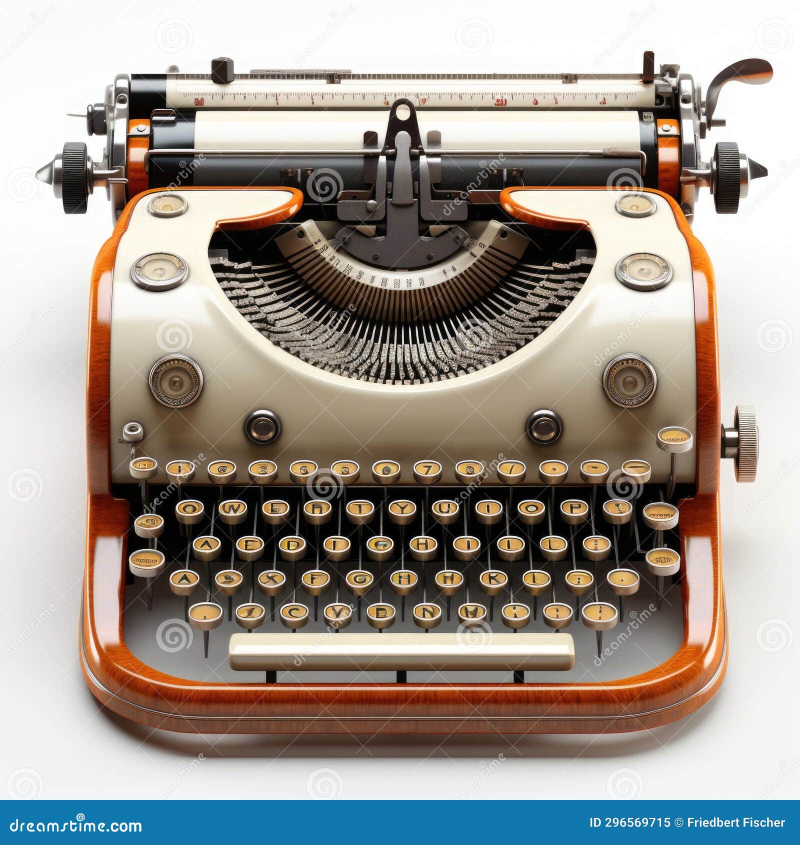 An Old Fashioned Typewriter on a White Surface Stock Image - Image of ...
