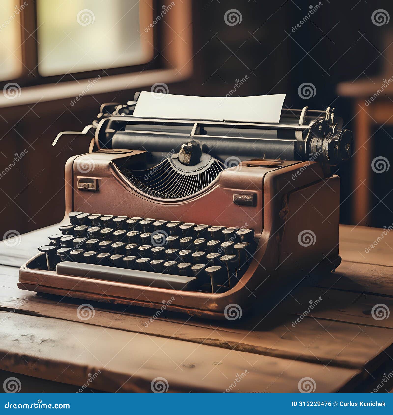 Old Fashioned Typewriter on Wooden Table, a Symbol of Nostalgia and ...