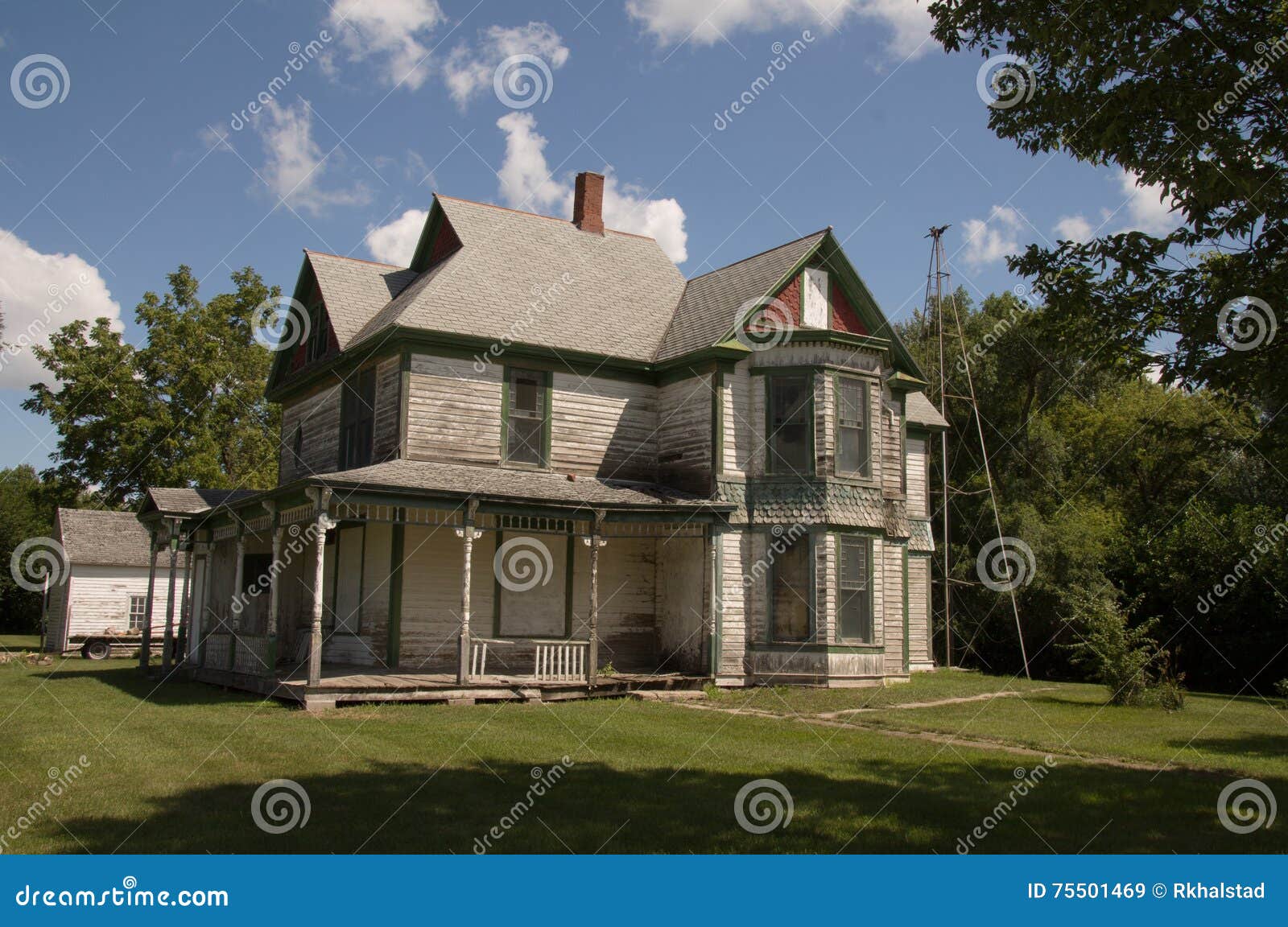 Old Fashioned Victorian House Stock Image - Image of windmill, decay ...
