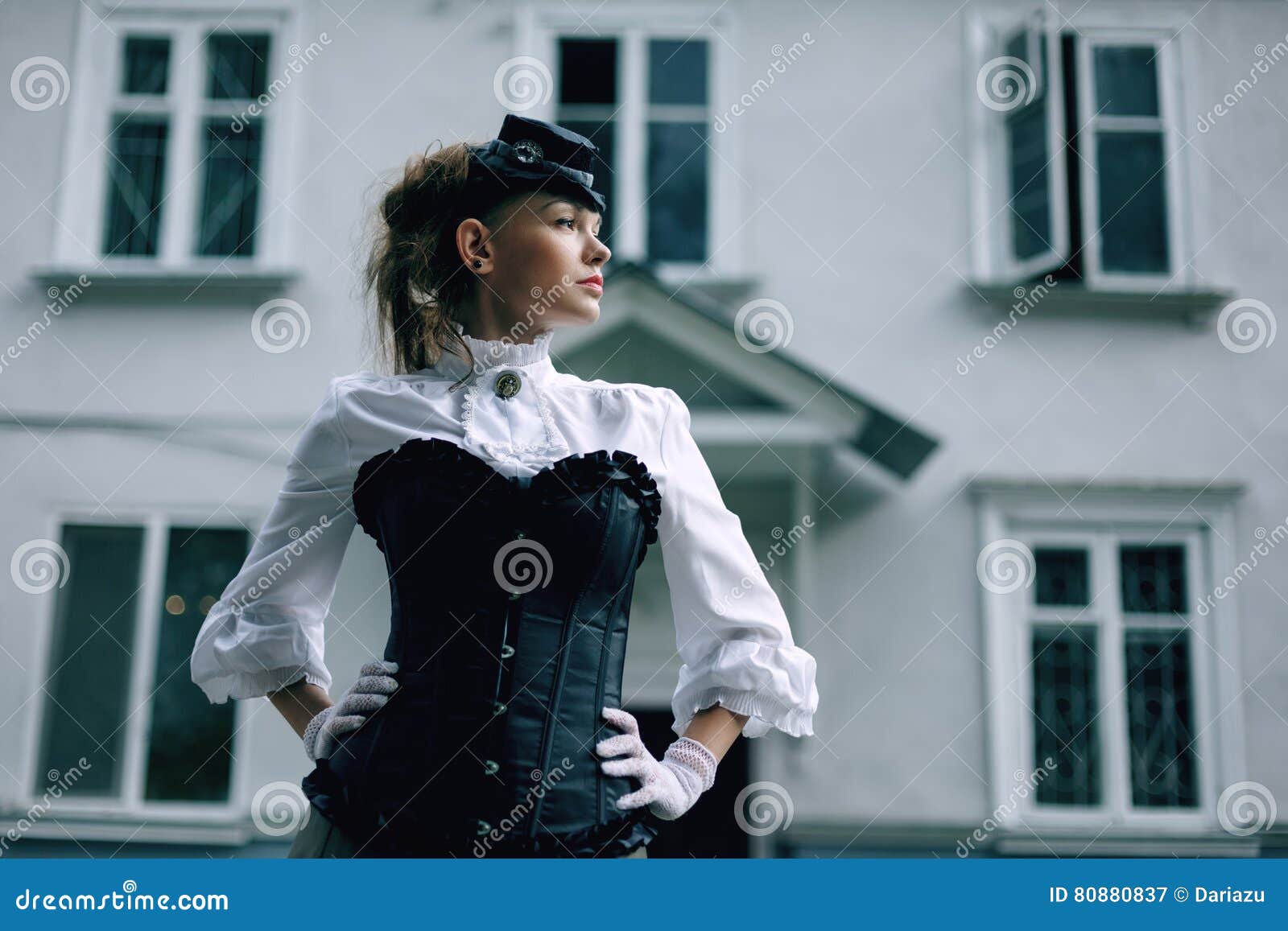 Old-fashioned Victorian Model Posing Stock Image - Image of sentimental ...