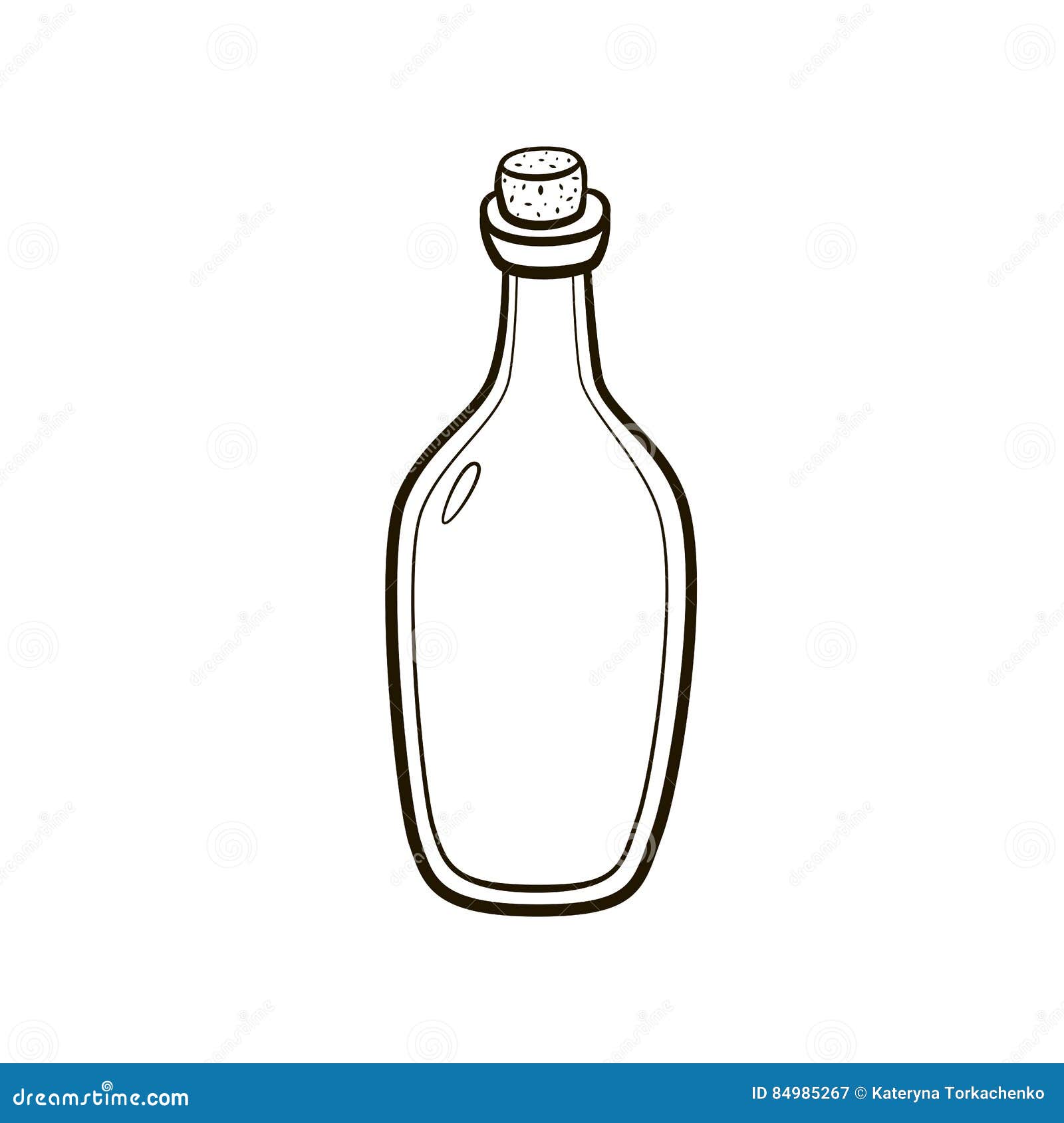 An Old Fashioned Bottle Vector In Line Art Style | CartoonDealer.com ...