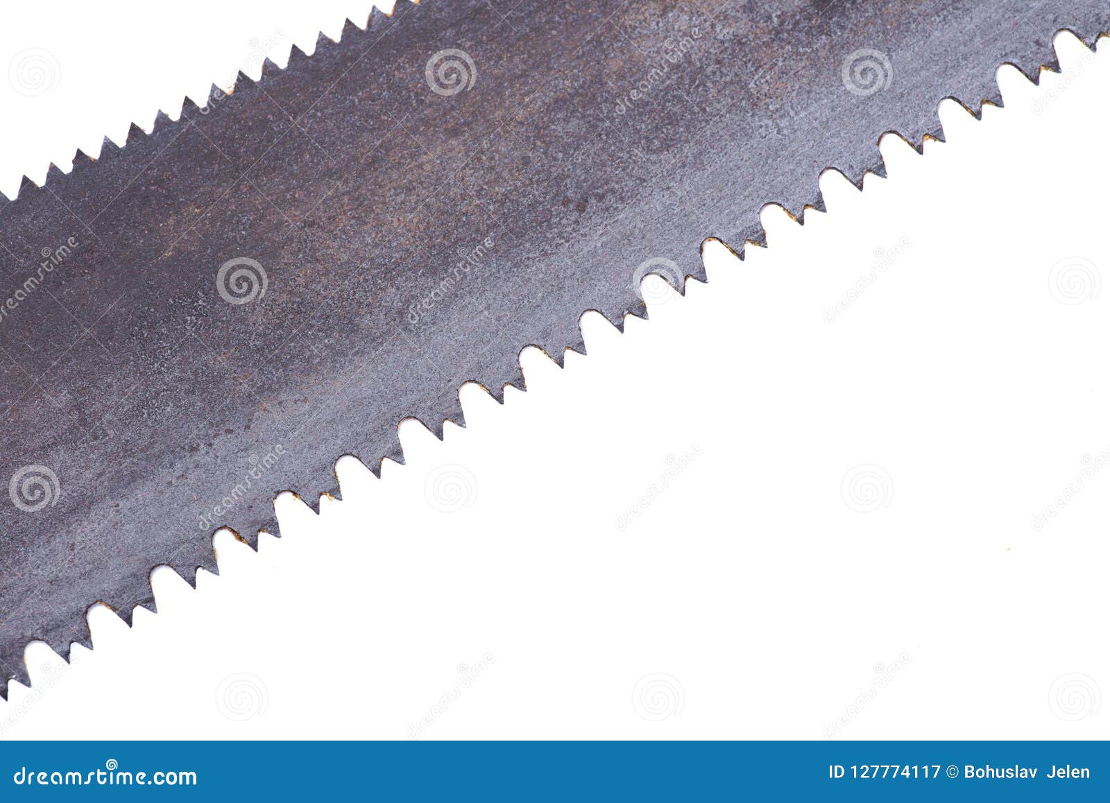 Old Fashioned , Vintage Hand Saw with Back Tuttle Tooth Isolated on ...