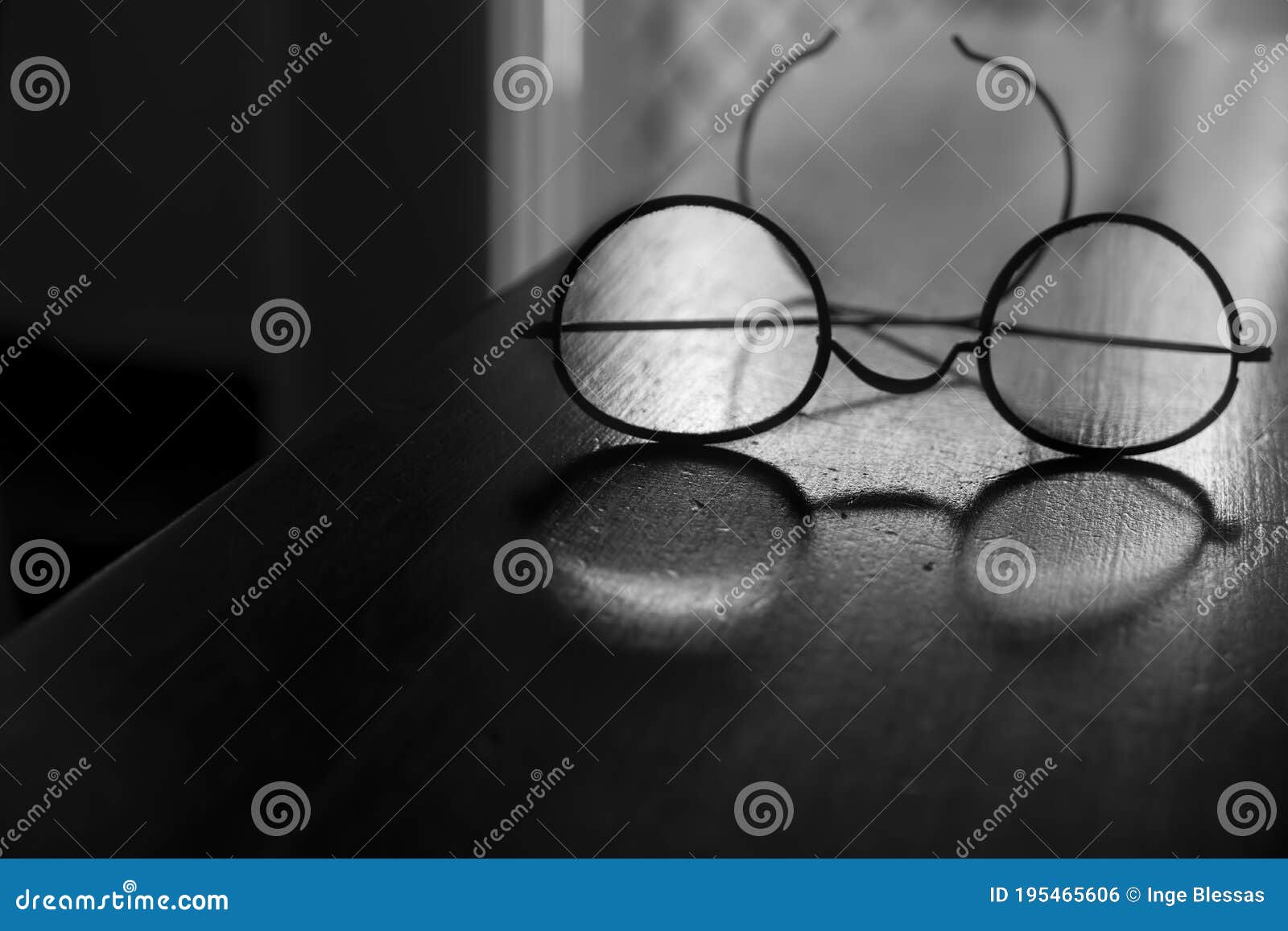 Old Fashioned Vintage Pair of Wire Framed Spectacles Stock Photo ...