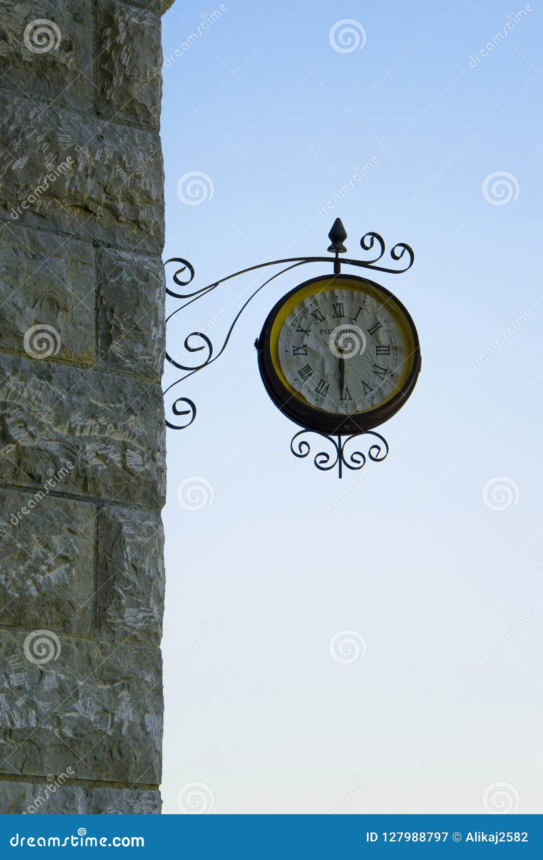 Old Fashioned Wall Clock with `Paddington Station` Text Inside Stock ...