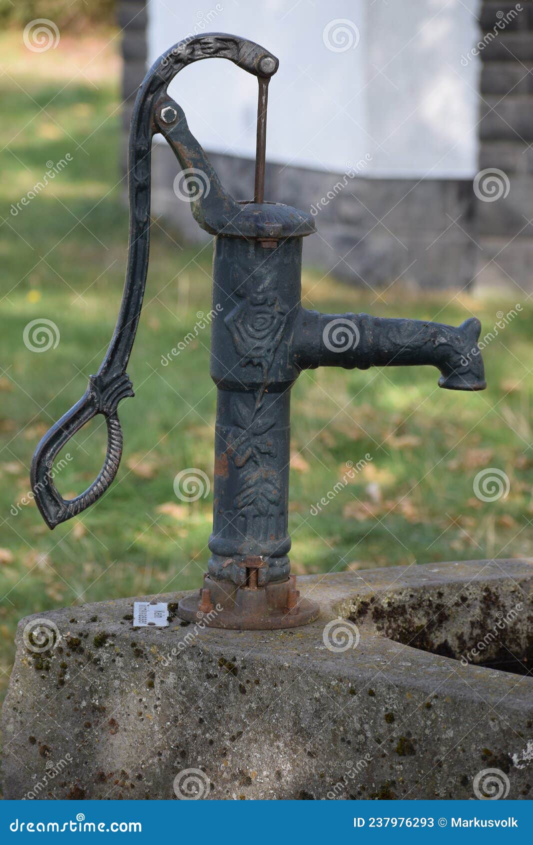 Old fashioned water pump stock image. Image of metal - 237976293