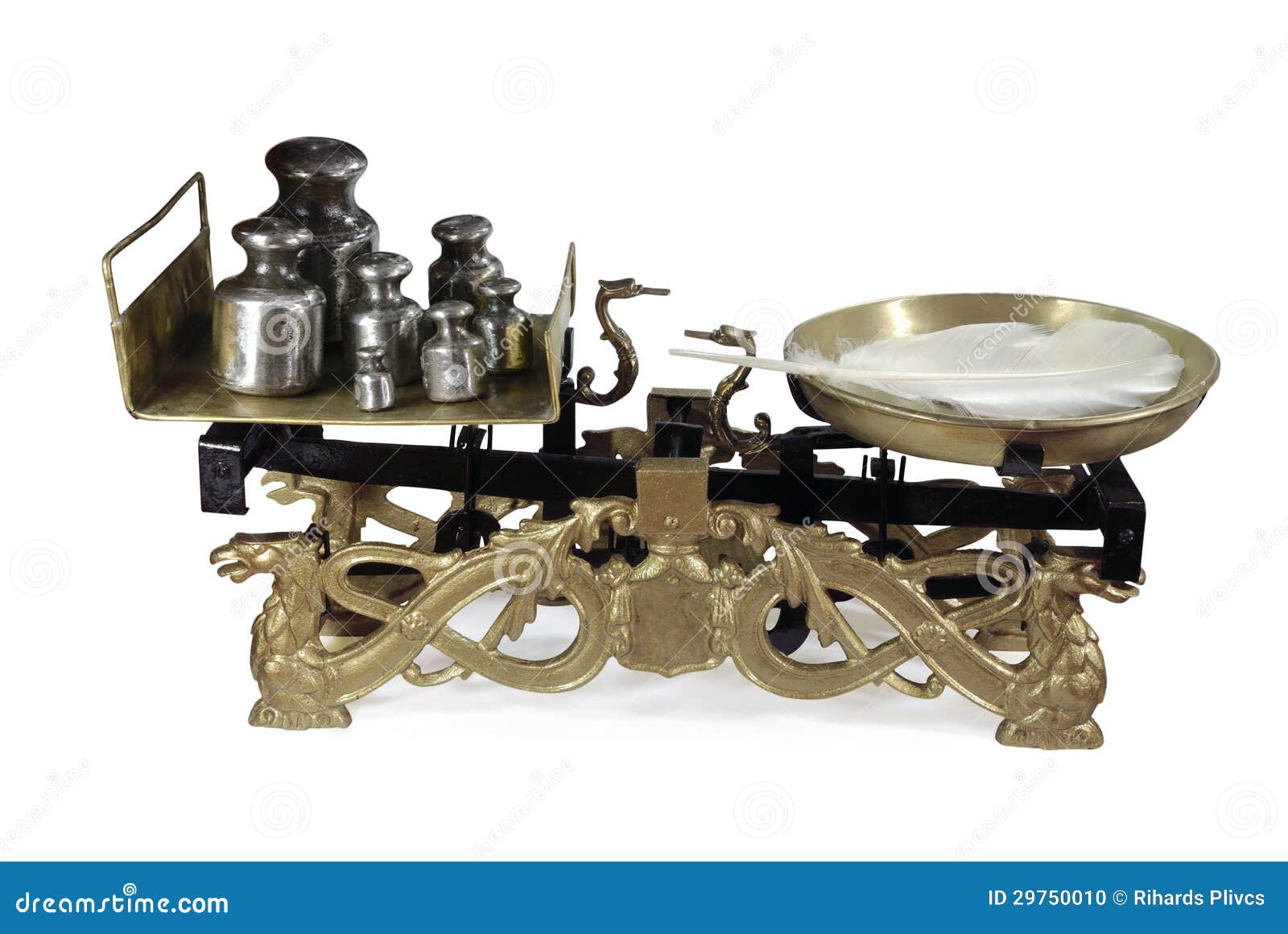 Antique Scale, on White Background Stock Photo - Image of ideas, metal ...