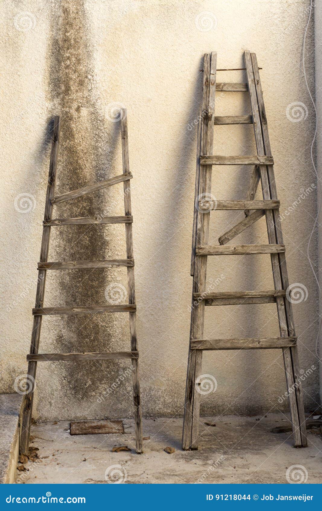 Old Fashioned Wooden Ladders Stock Photo - Image of improvement, ladder ...