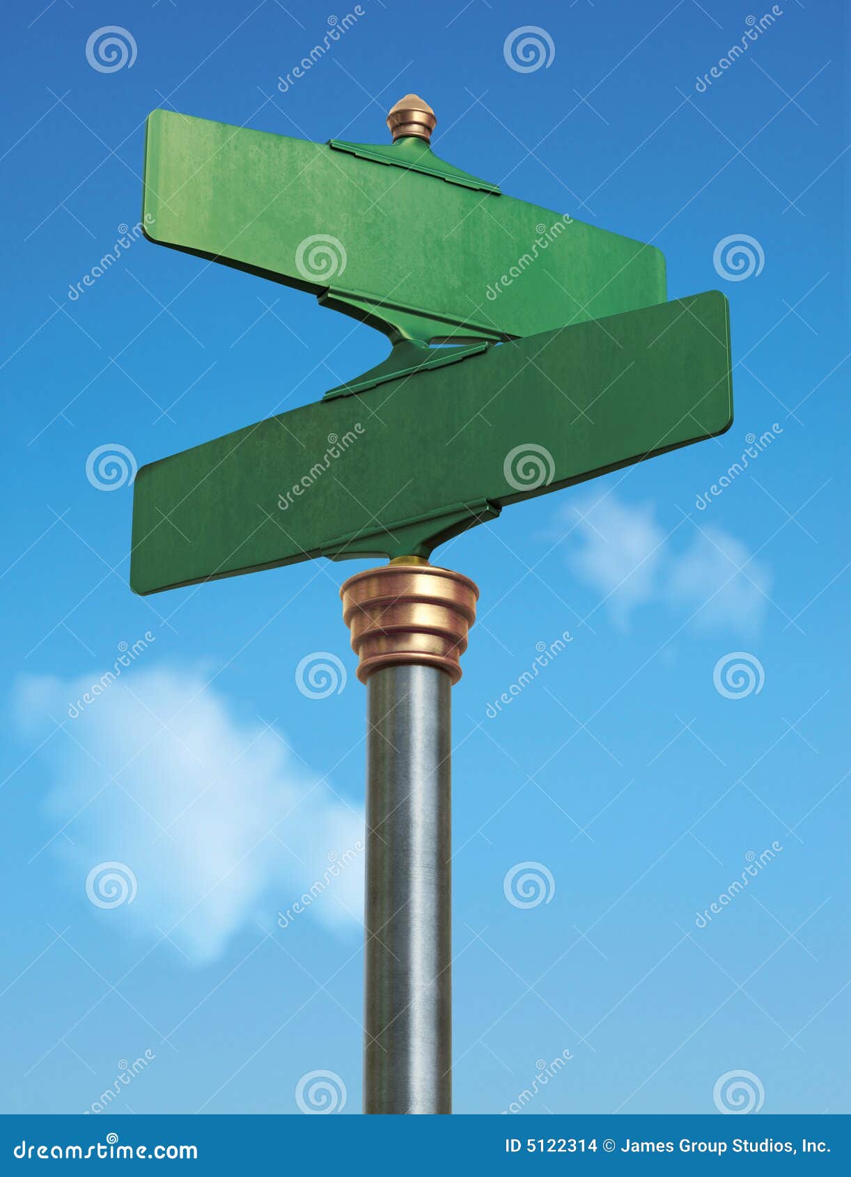 Blank Intersection Street Sign Silhouette