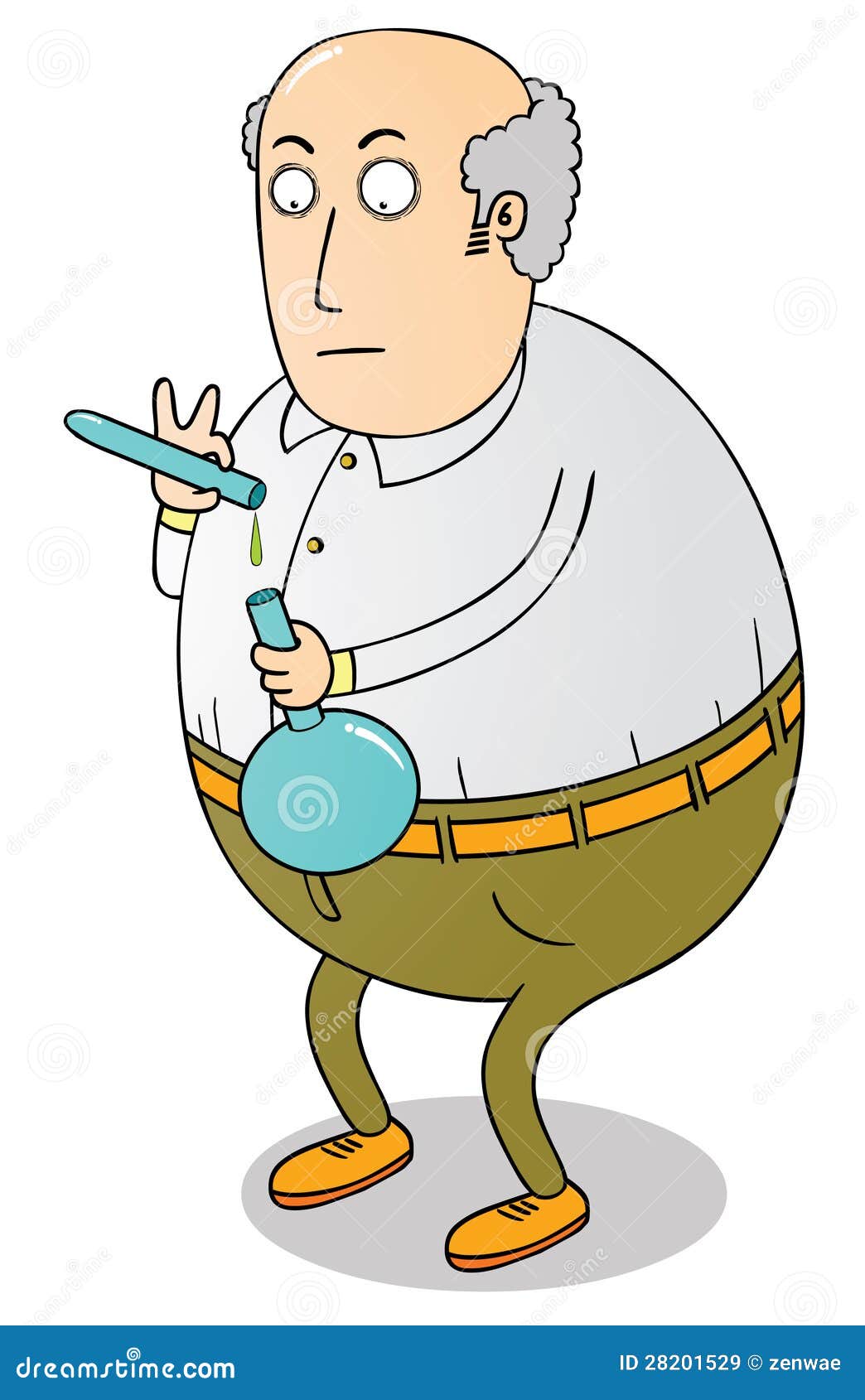 Old fat scientist stock vector. Illustration of drop - 28201529