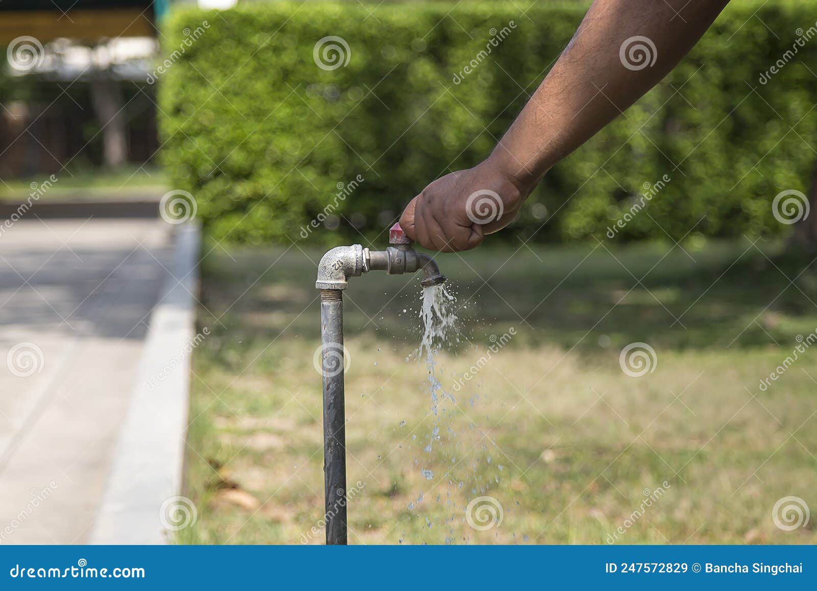 Old Faucet Outside the House Dripping. Stock Image - Image of drip ...
